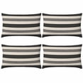 Black Horizontal Stripes Lumbar Pillow Covers 12 x 20 Inch Pillow ...