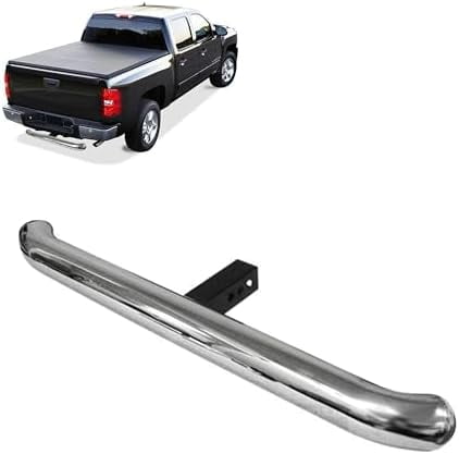 Black Horse 3" Tube SS Tow Hitch Step Rear Bumper Guard Compatible with ...
