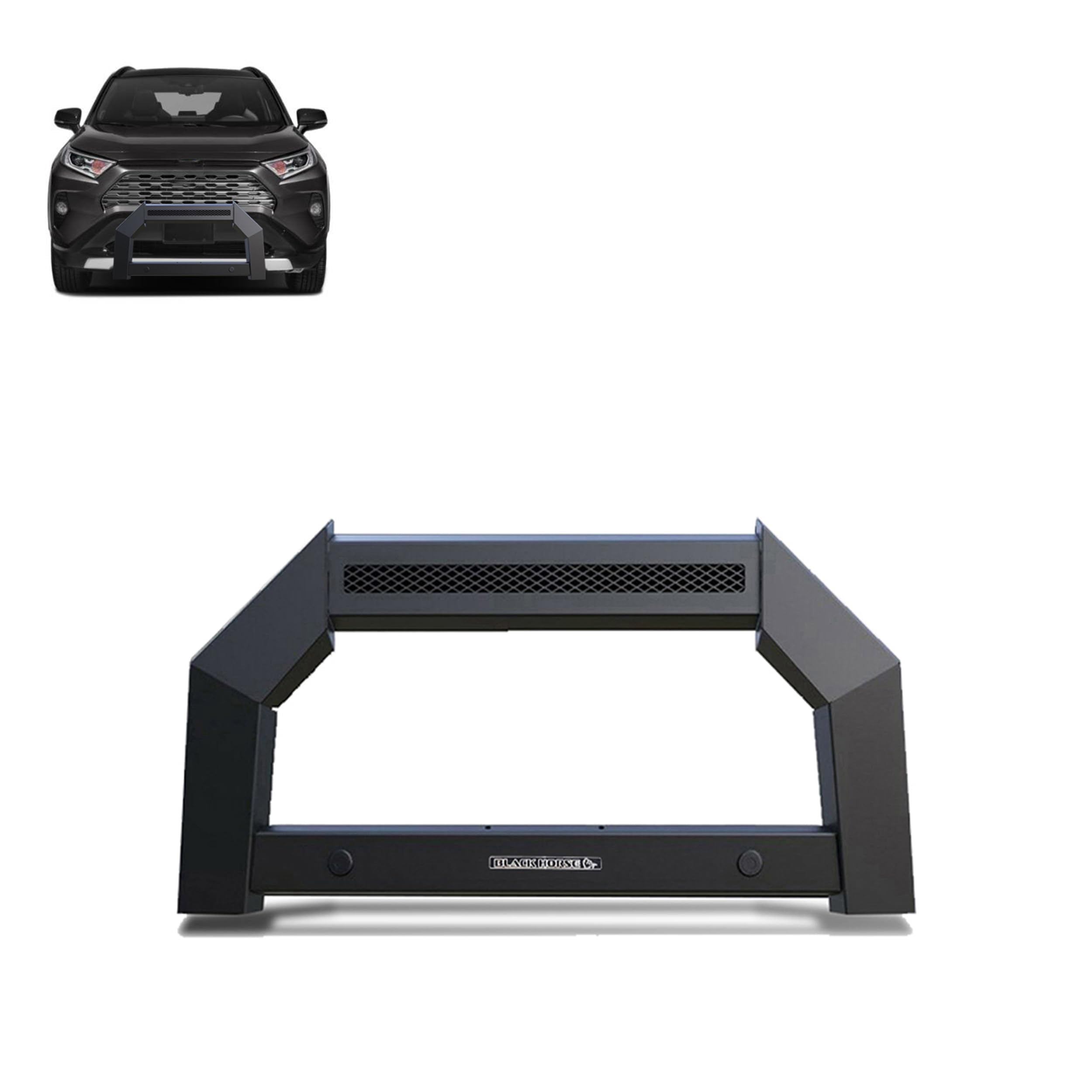 Black Horse Armour Bull Bar No Skid Plate Matte Black Compatible with ...