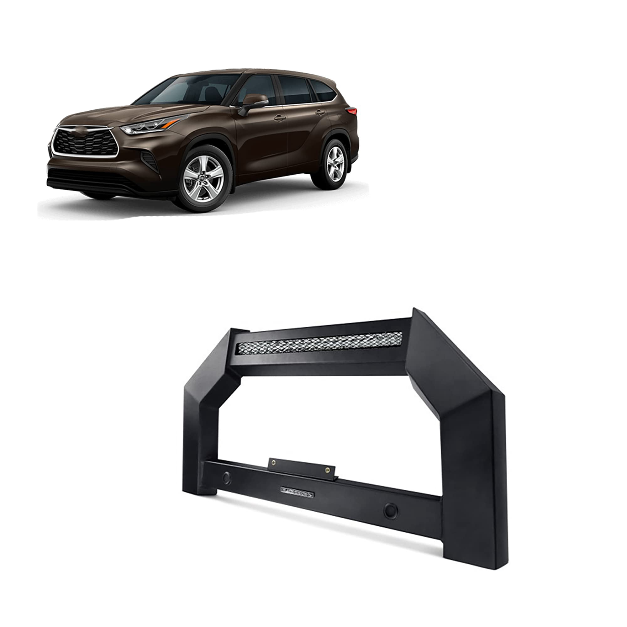 Black Horse Armour Bull Bar No Skid Plate Matte Black Compatible with ...
