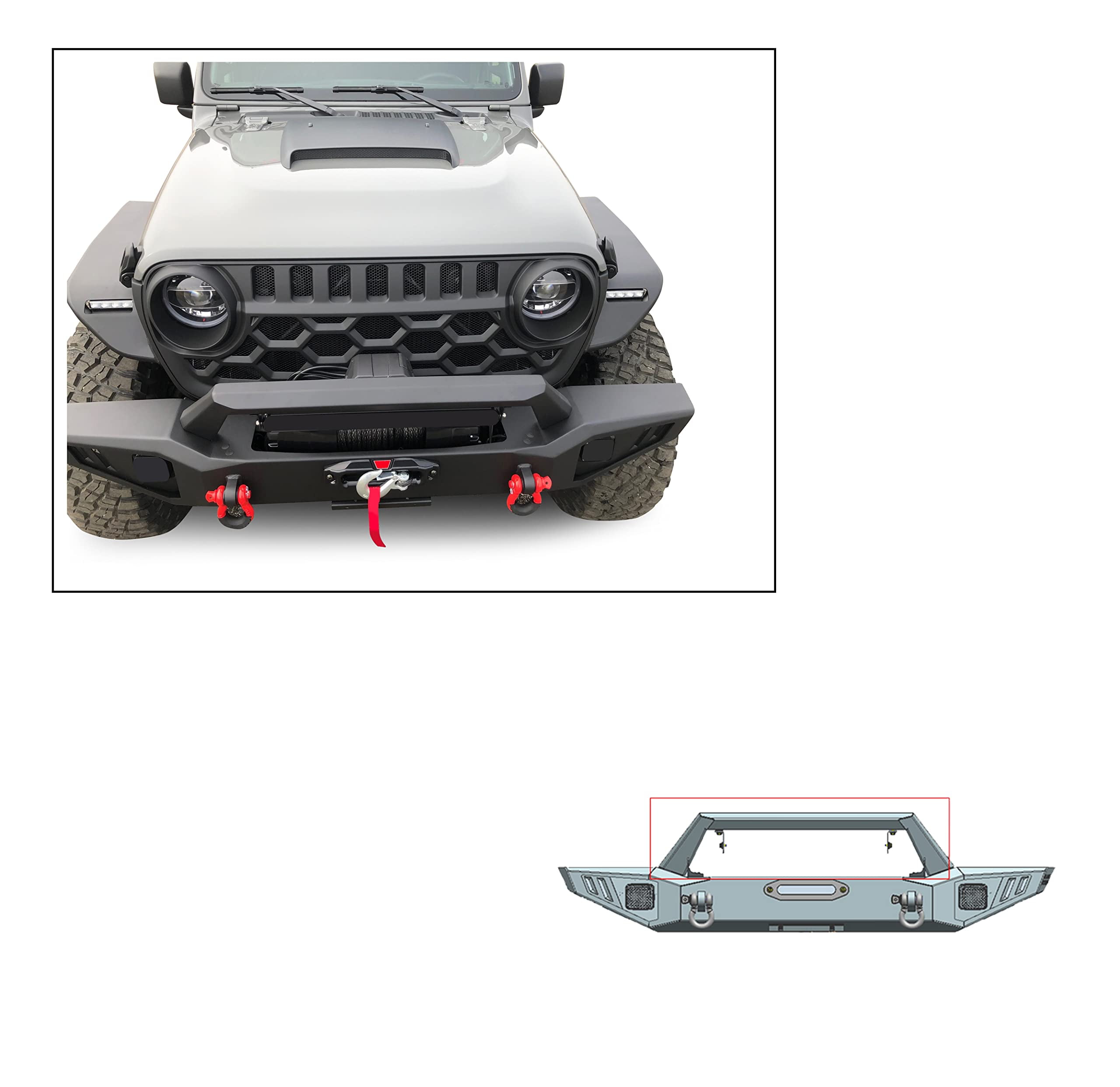 Black Horse Armour Heavy Duty Front Bumper Armour I Front Bumper Matte ...