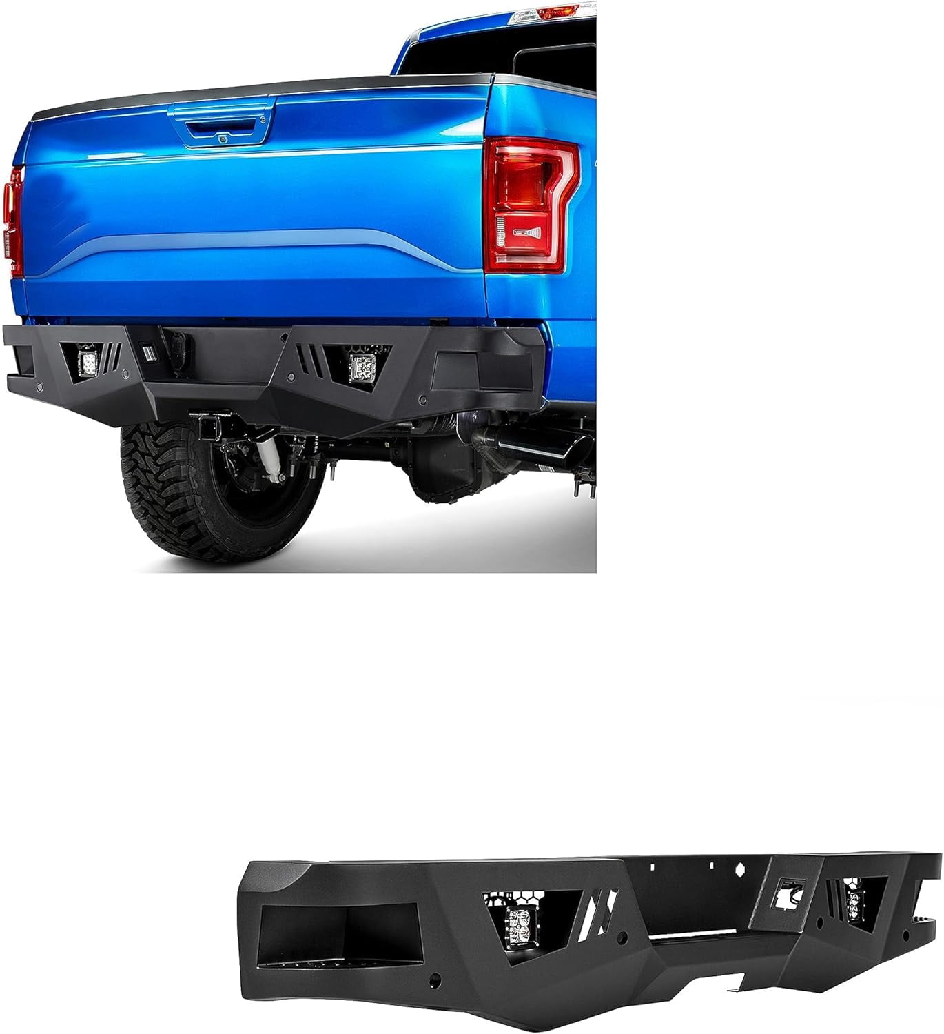 Black Horse Armour Heavy Duty Rear Bumper Includes 1 set of 4in cube ...