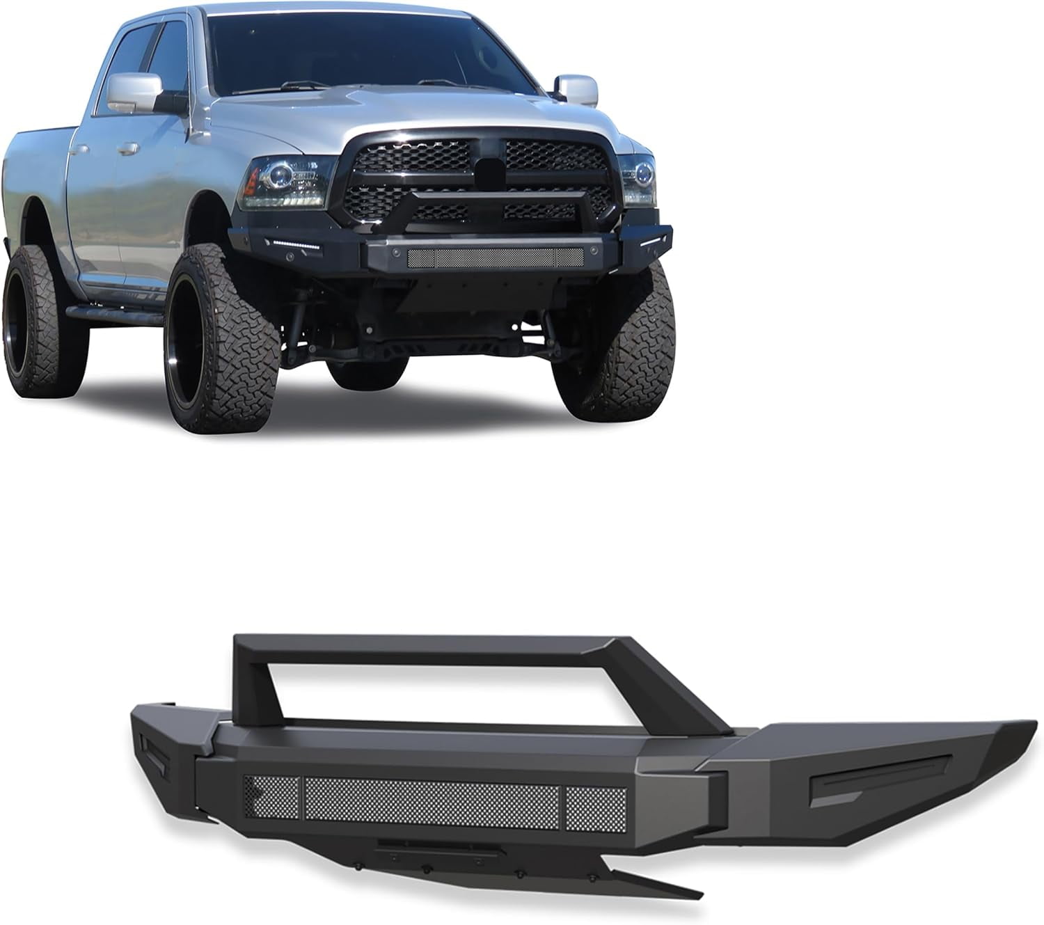 Black Horse Armour II Heavy Duty Modular Front Bumper Modular Matte ...