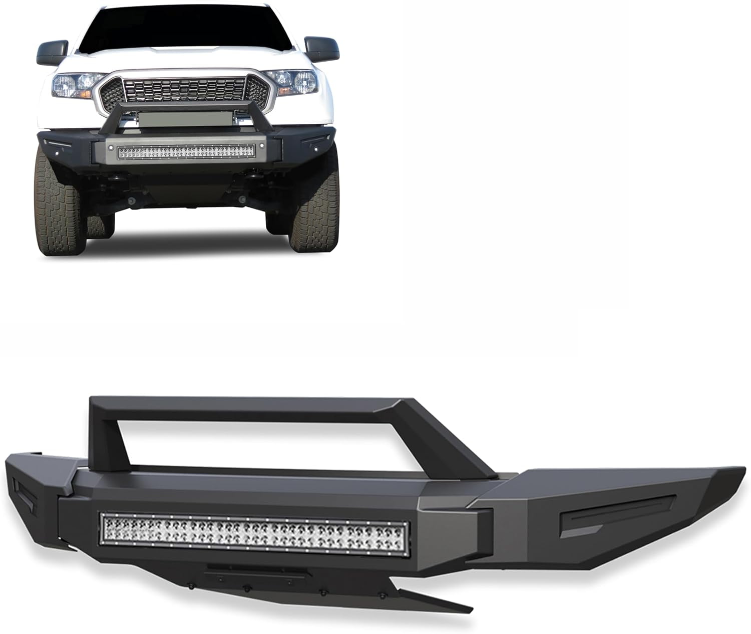 Black Horse Armour II Heavy Duty Modular Front Bumper Modular Matte ...