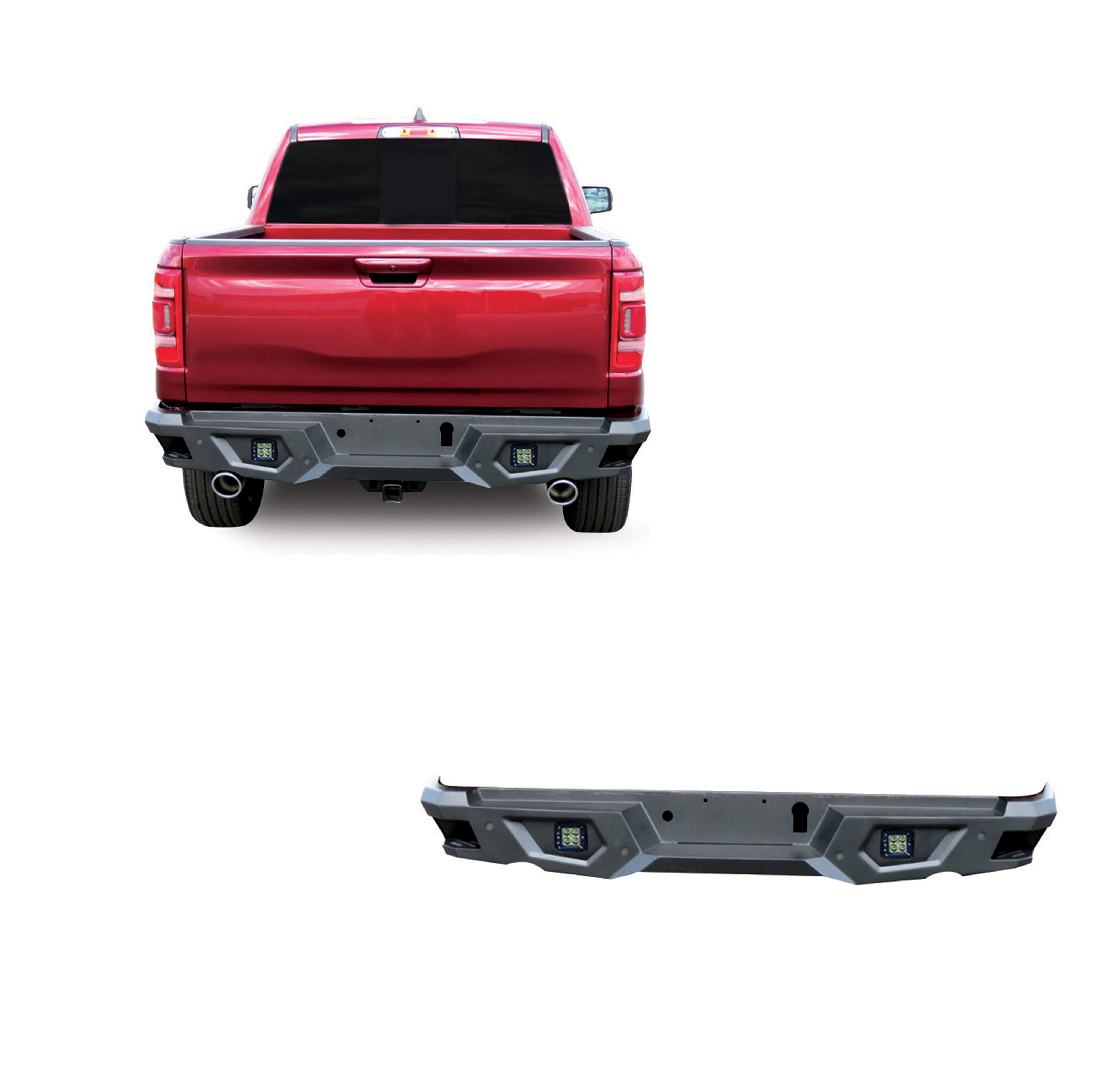 Black Horse Armour Super Heavy Duty Rear Bumper Matte Black Includes 1 ...