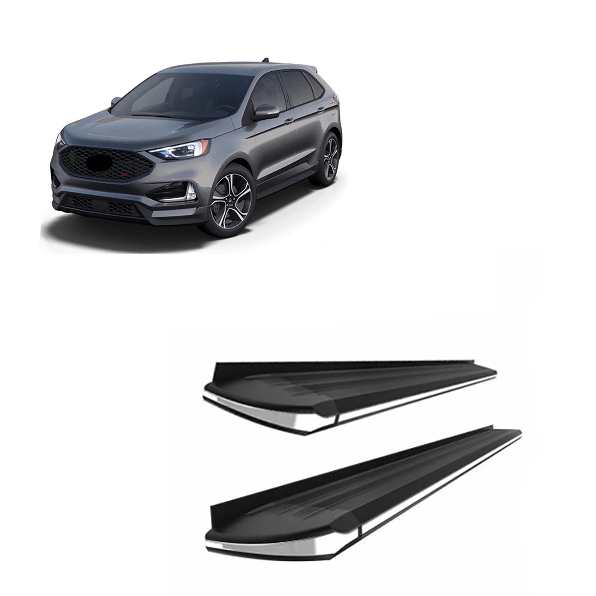 Black Horse Black Aluminum Exceed Running Boards Compatible with 2015 ...