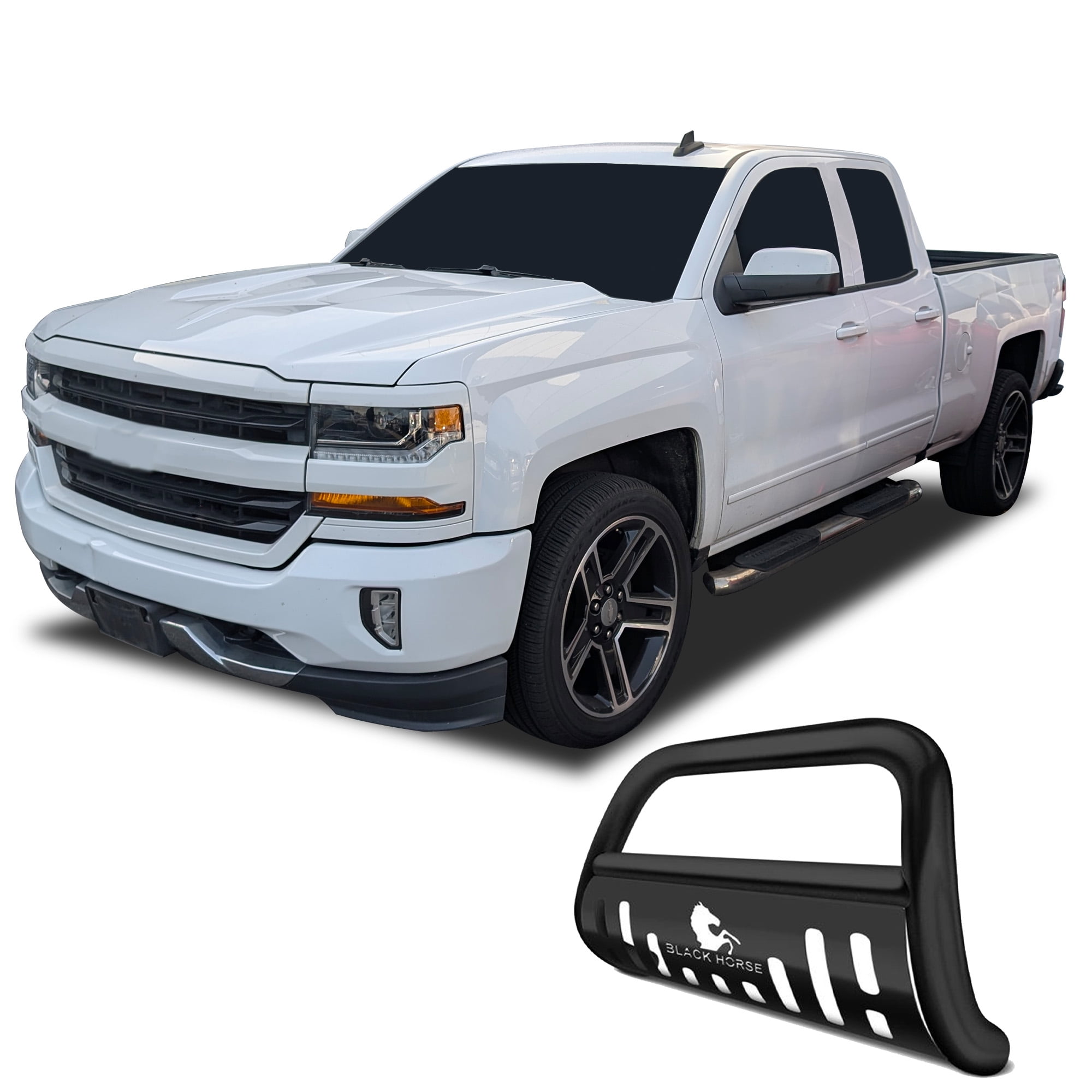 Black Horse Bull Bar Skid Plate Black Compatible with 2019-2024 GMC ...