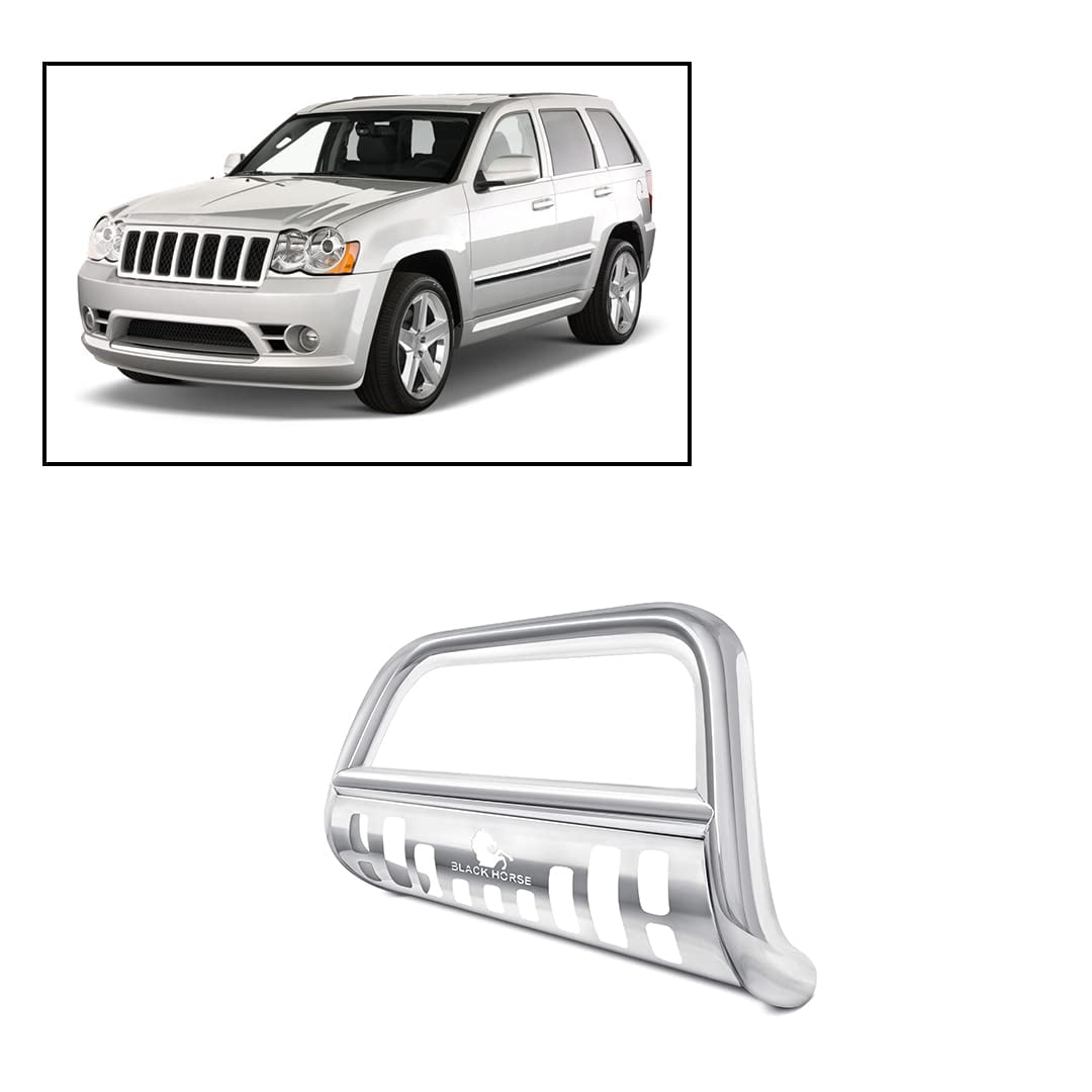 Black Horse Bull Bar Skid Plate Stainless Steel Compatible with 2008 ...