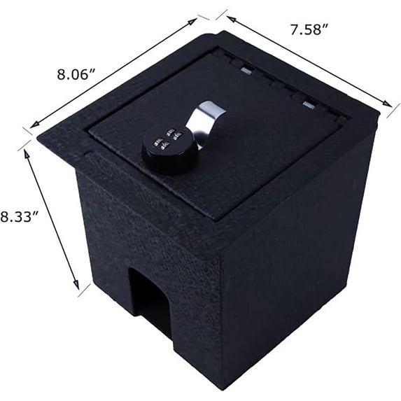 Black Horse Center Console Safe Security Lock Box, Black Gun Box ...