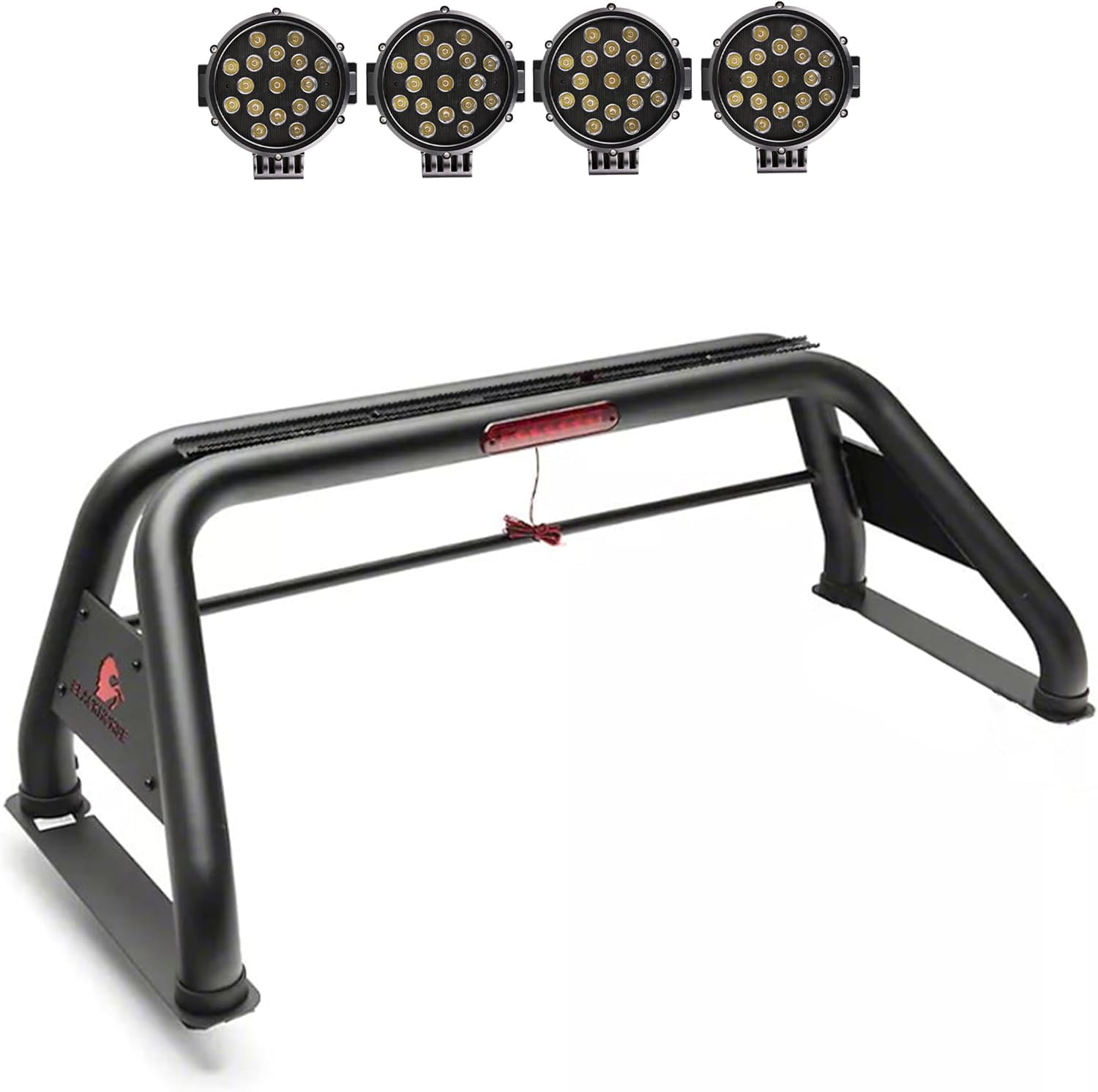 Black Horse Classic Roll Bar incl. Pair of 7.0" Dia. LED Lights w/Black ...