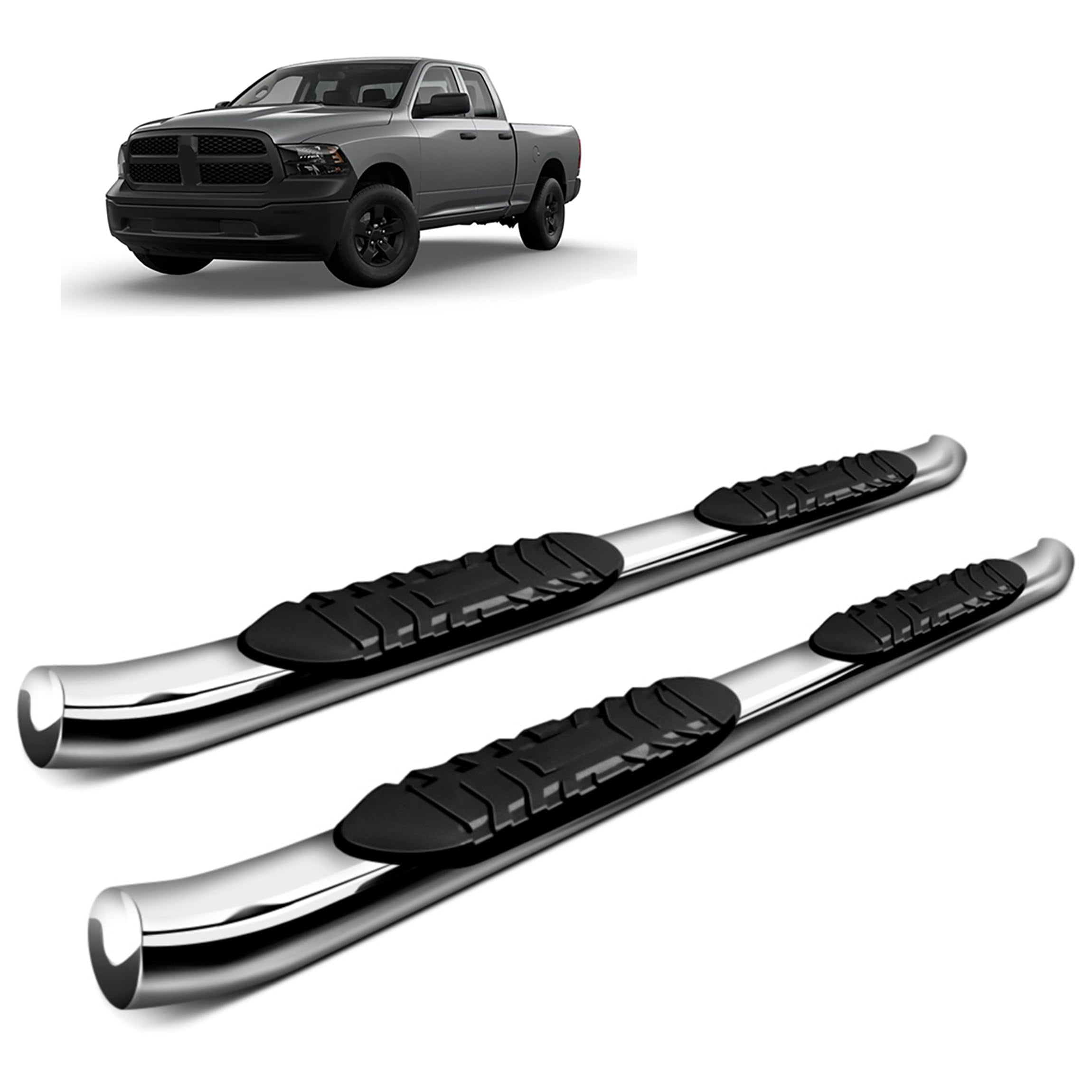 Black Horse EXTREME Side Steps SS Compatible with 19-24 Ram 1500 ...