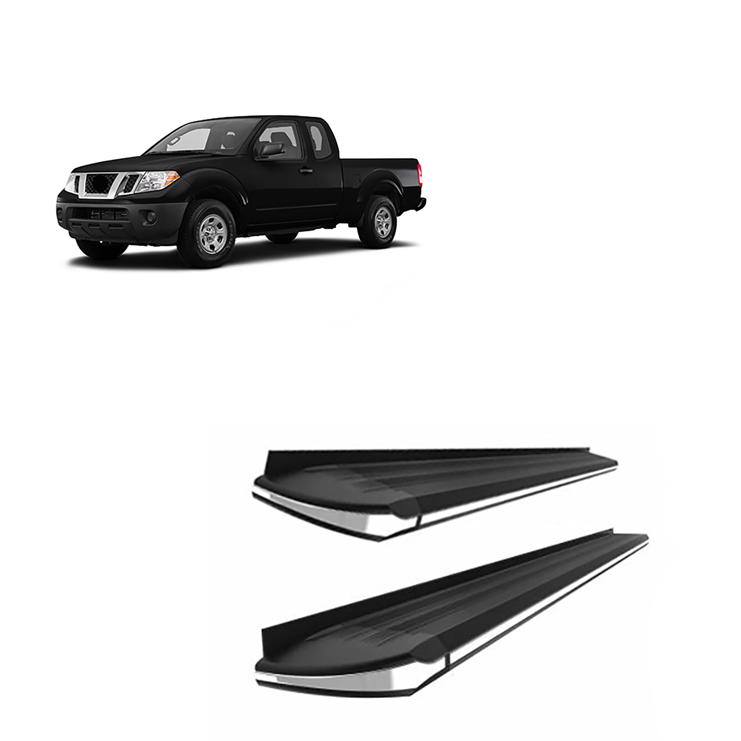 Black Horse Exceed Running Boards Black Compatible with 2005-2021 ...