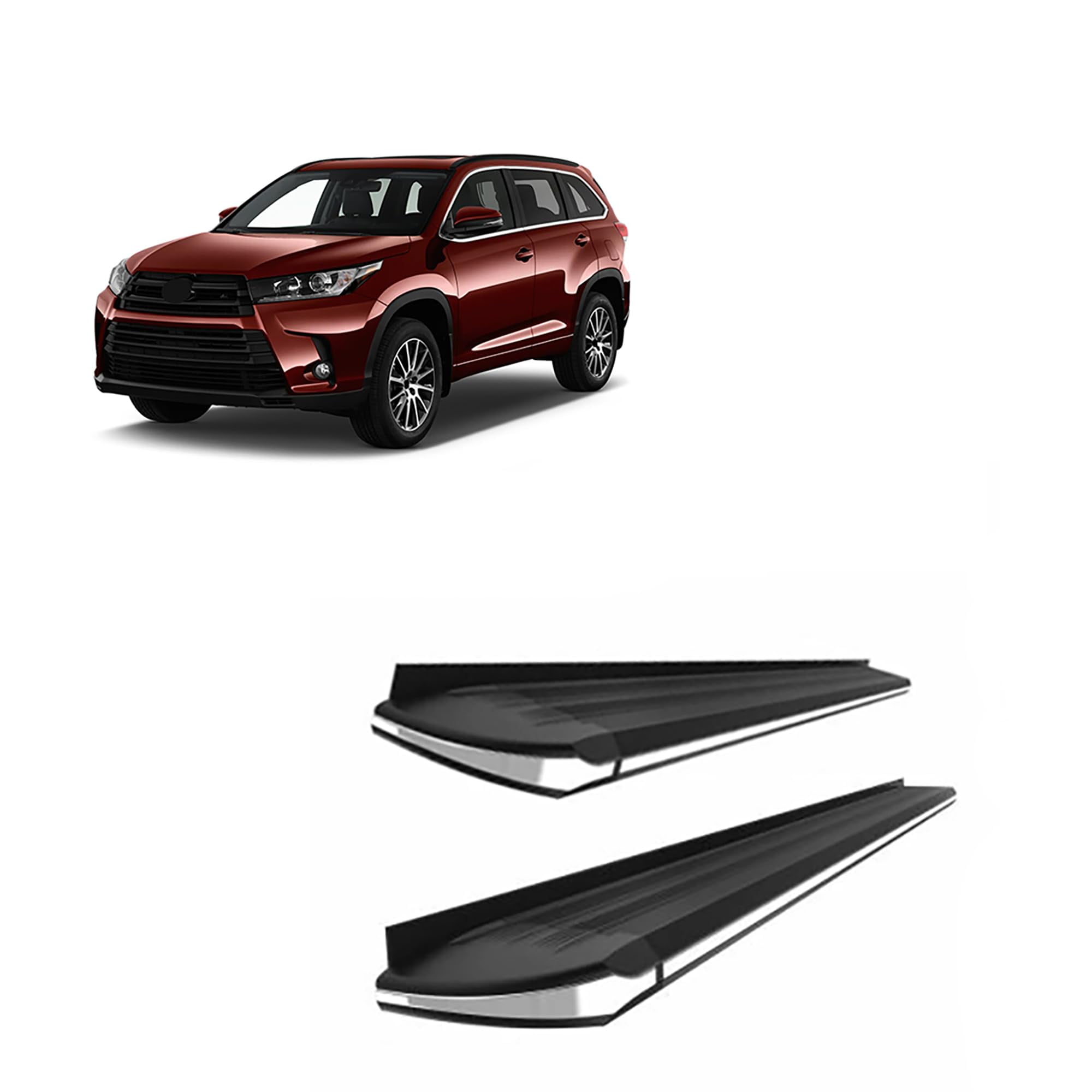 Black Horse Exceed Running Boards Black Compatible with 2014-2019 ...