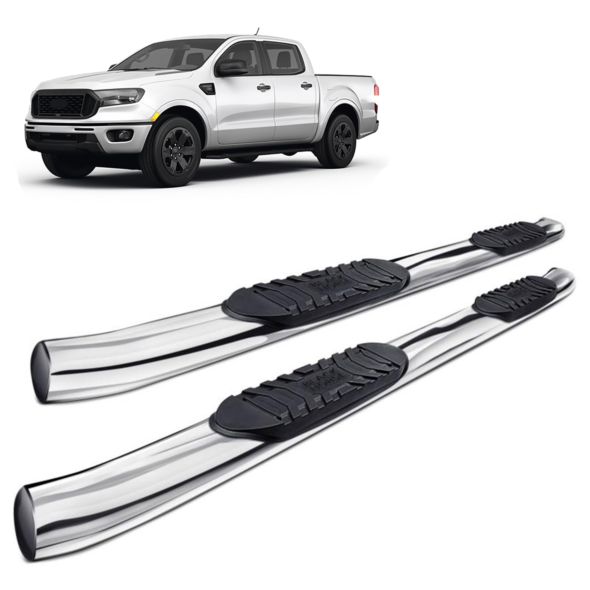 Black Horse Extreme Side Steps Stainless Steel Compatible with 2019 ...