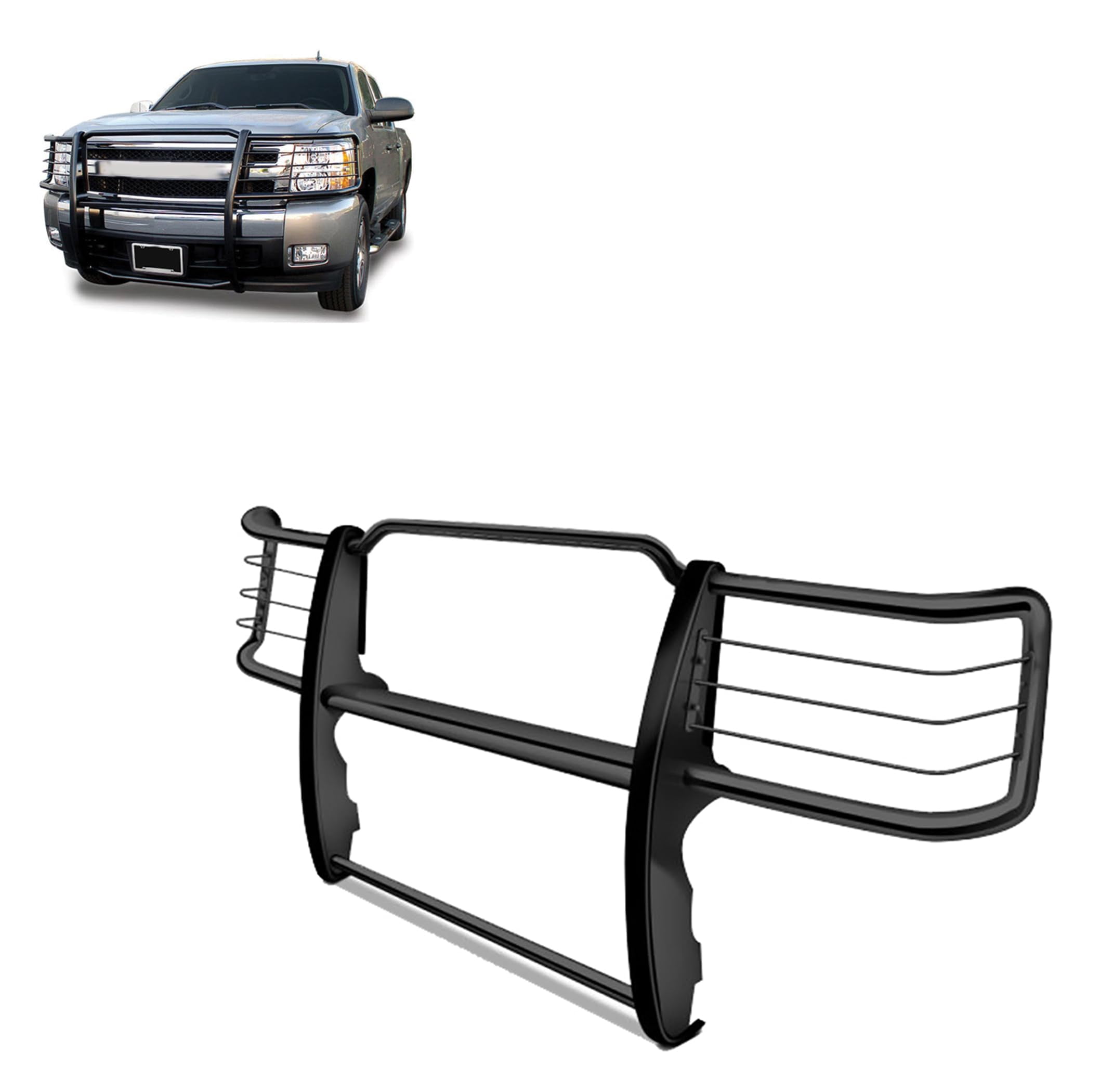 Black Horse Grille Brush Bumper Guard Modular Black Compatible with ...