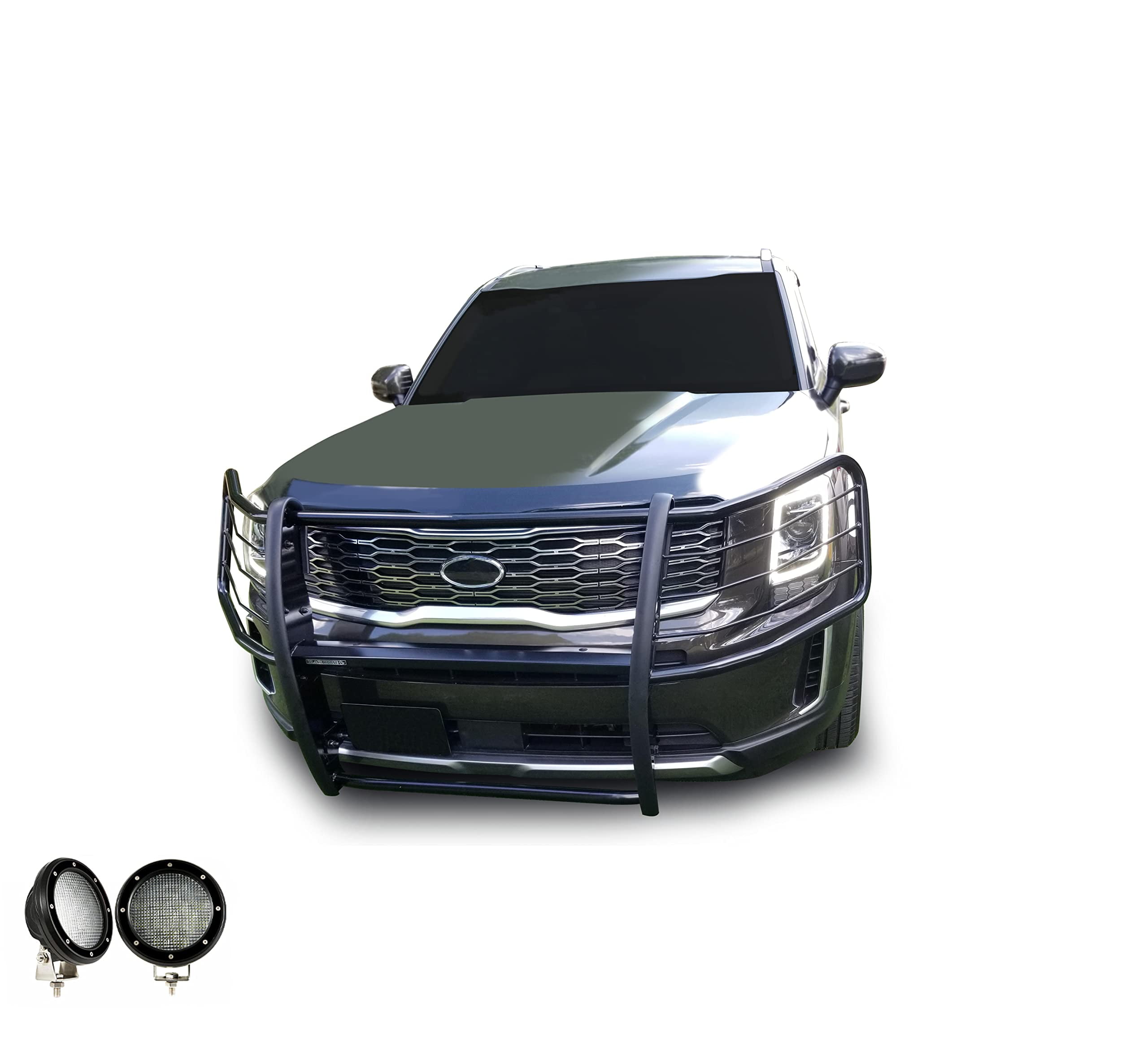 Black Horse Grille brush Bumper Guard Modular Black Come with Pair of 5 ...