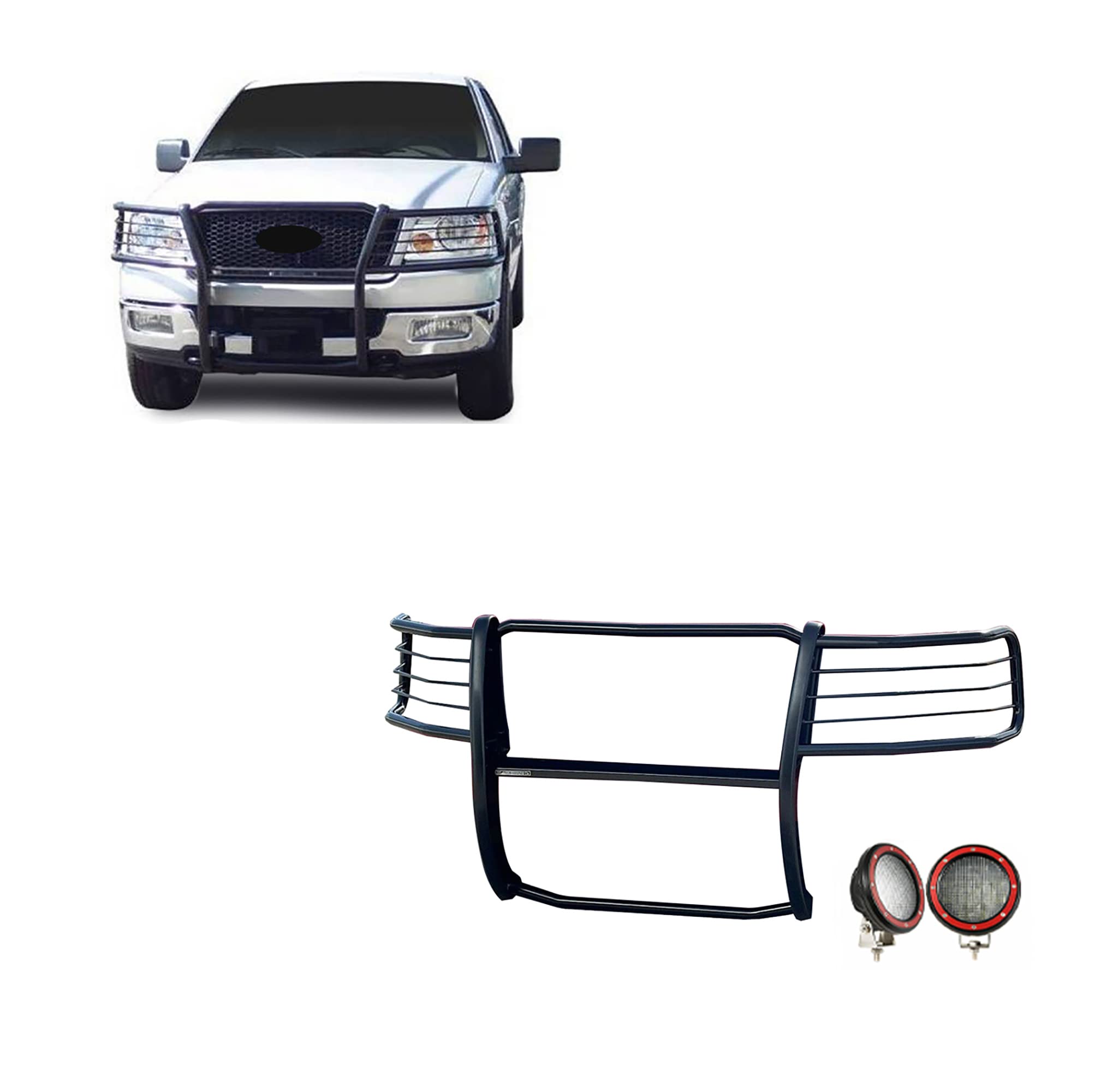 Black Horse Grille brush Bumper Guard Modular Black Come With Pair of 5 ...