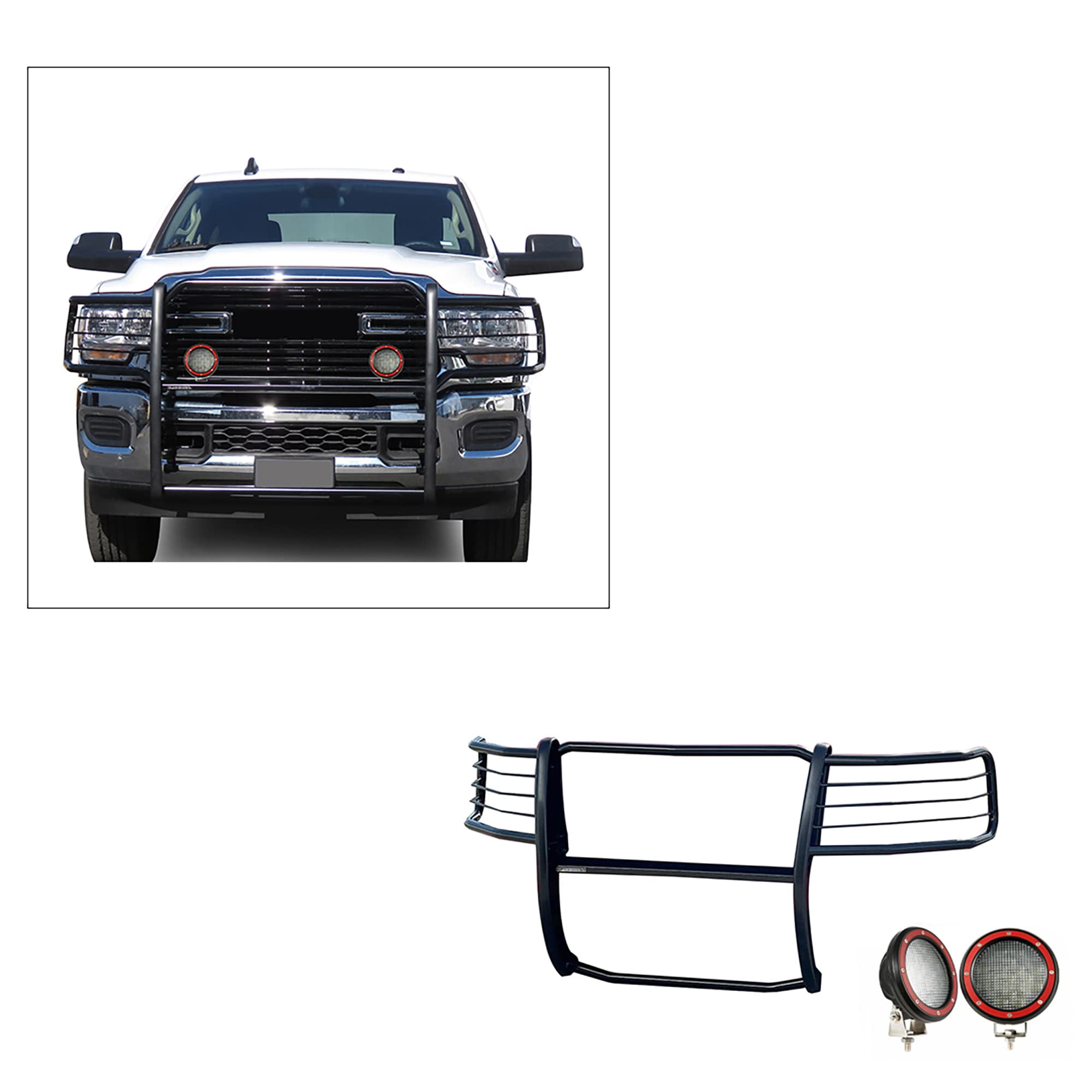 Black Horse Grille brush Bumper Guard Modular Black Come With Pair of 5 ...