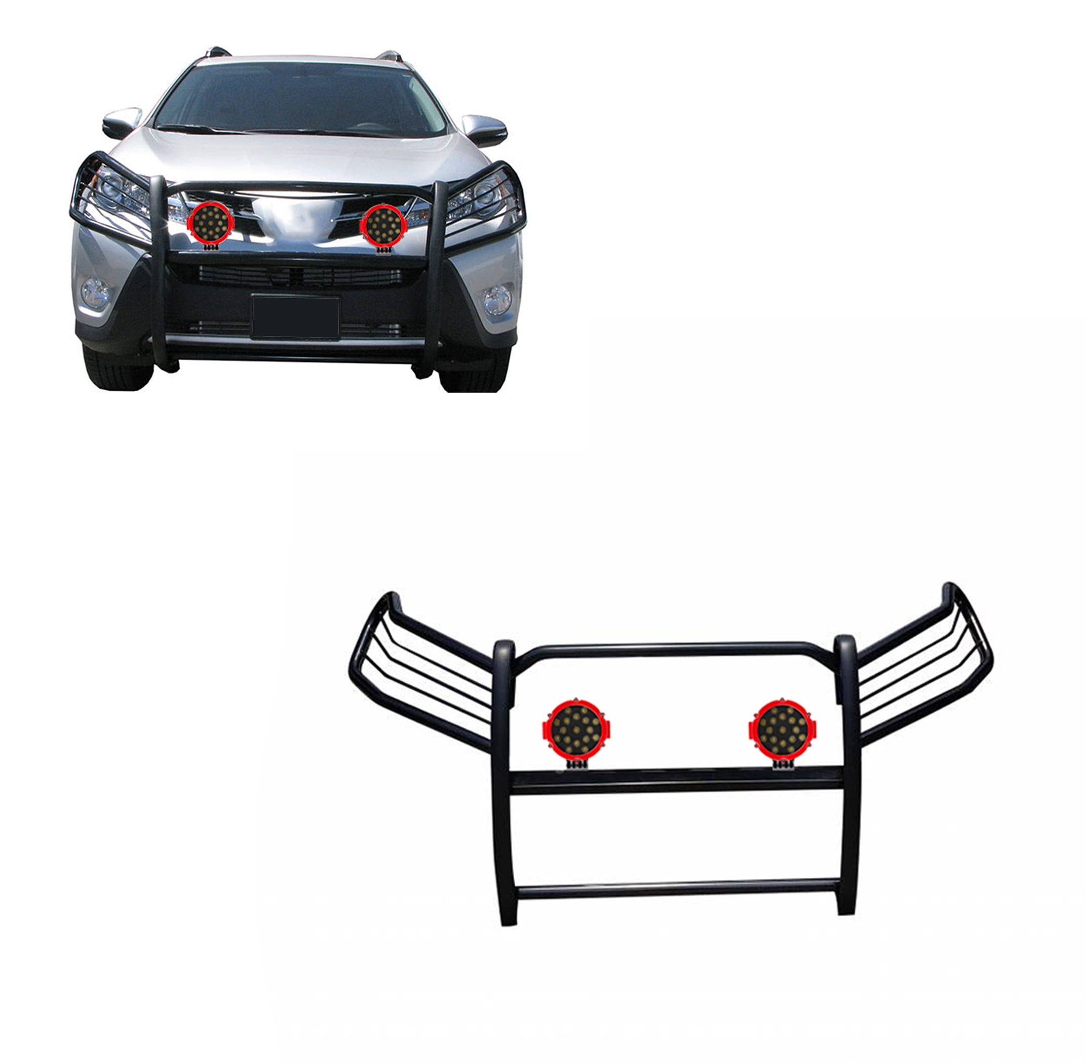 Black Horse Grille brush Bumper Guard Modular Black Come With pair of 7 ...