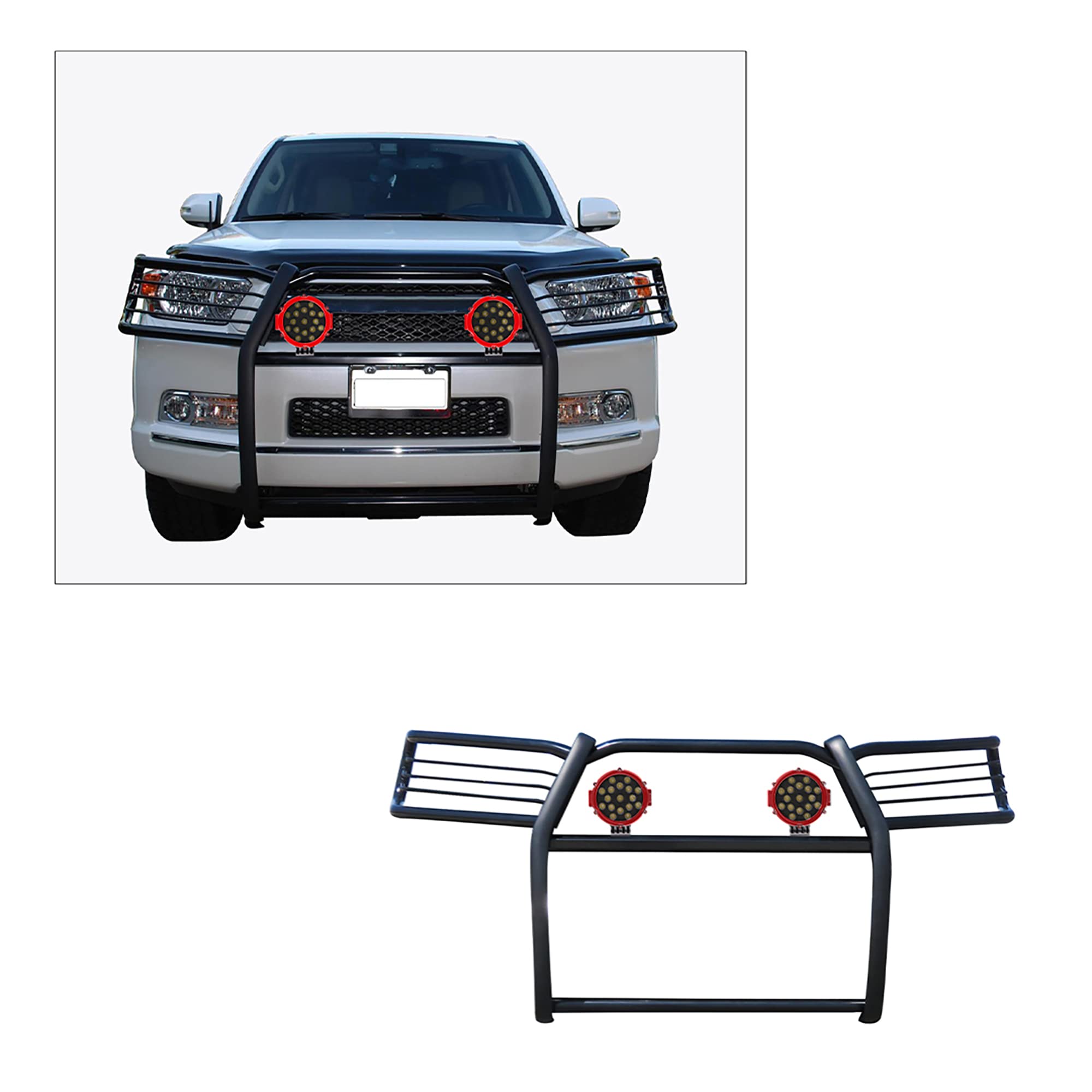 Black Horse Grille brush Bumper Guard Modular Black Come With pair of 7 ...