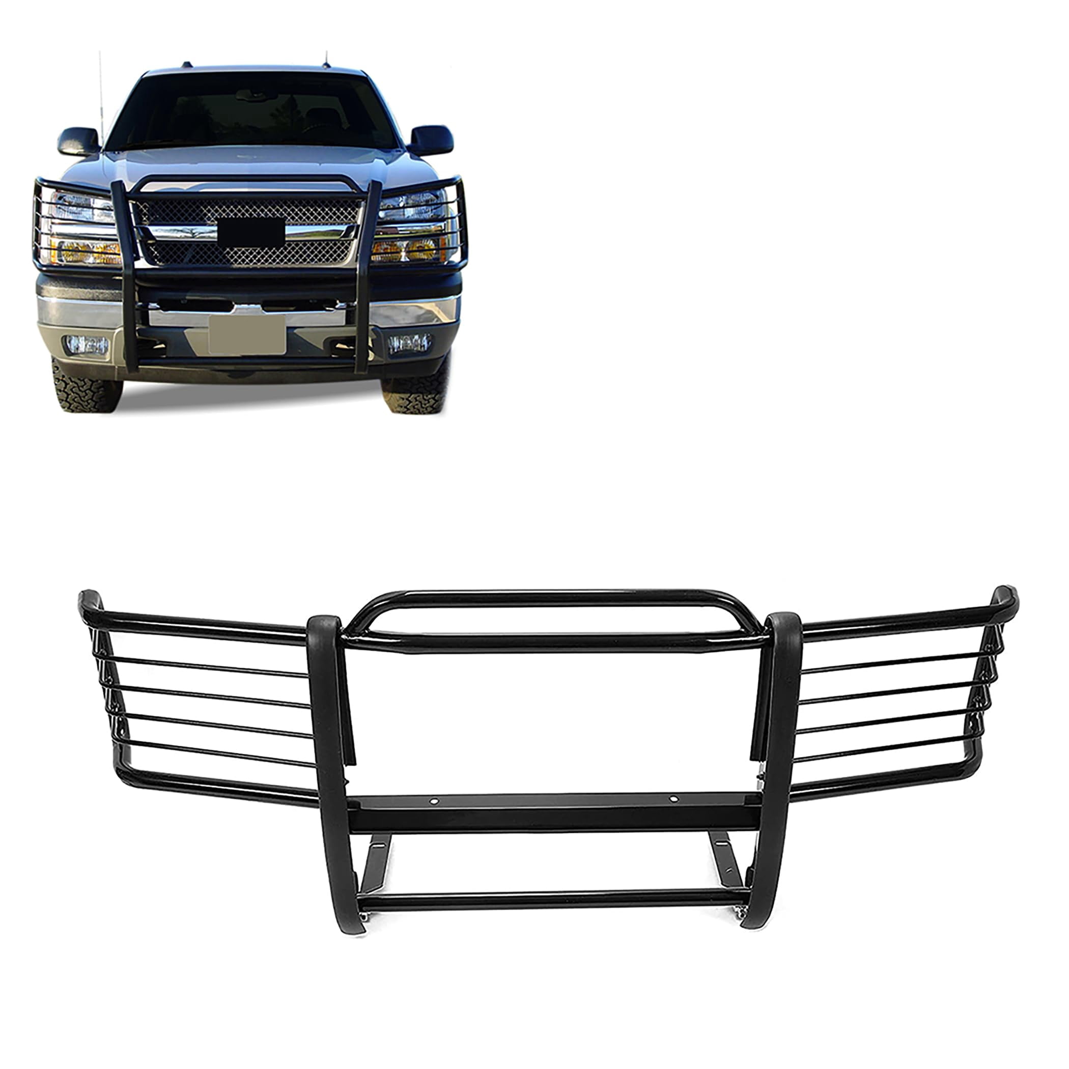 Black Horse Grille brush Bumper Guard Modular Black Compatible with ...