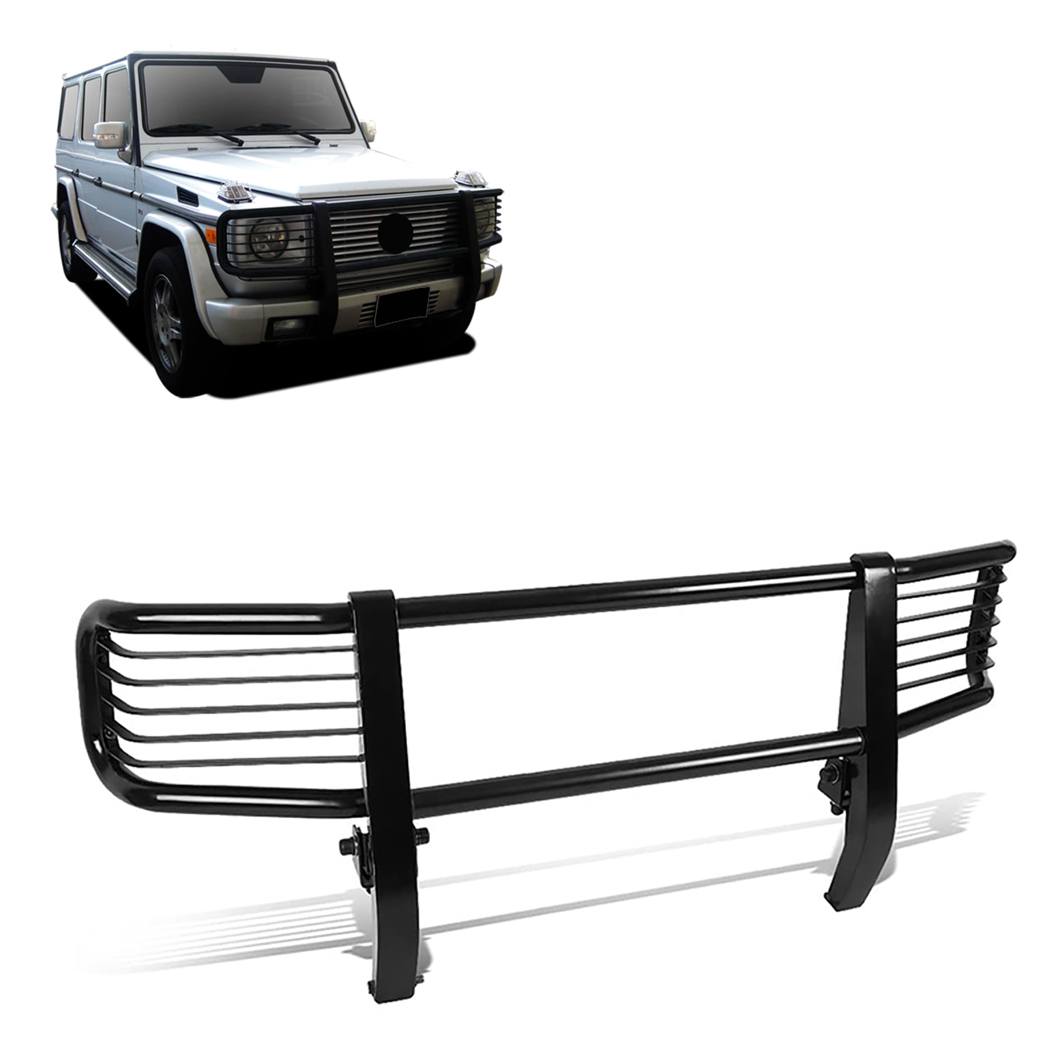 Black Horse Grille brush Bumper Guard Modular Black Compatible with ...