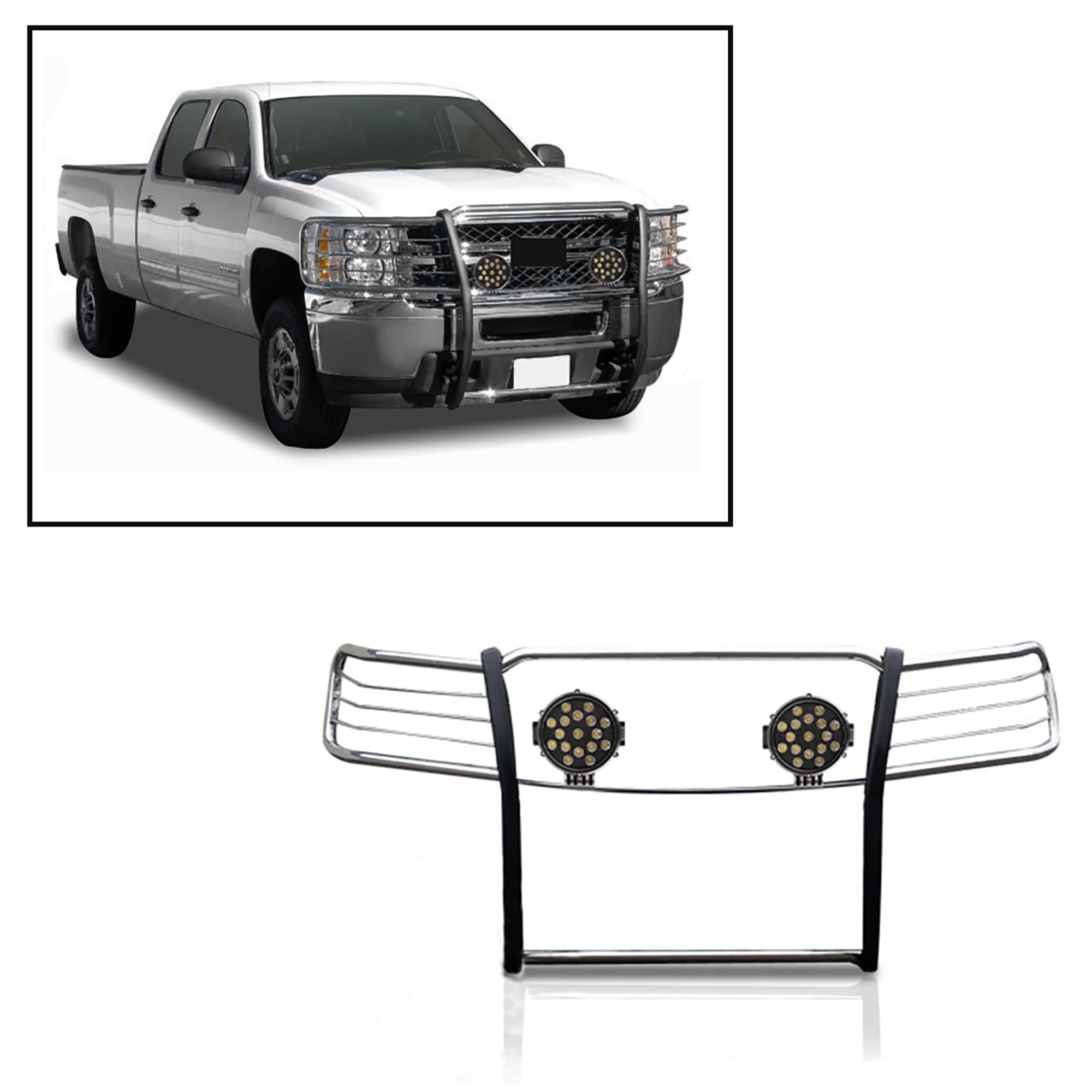 Black Horse Grille brush Bumper Guard Modular Stainless Steel Come With ...