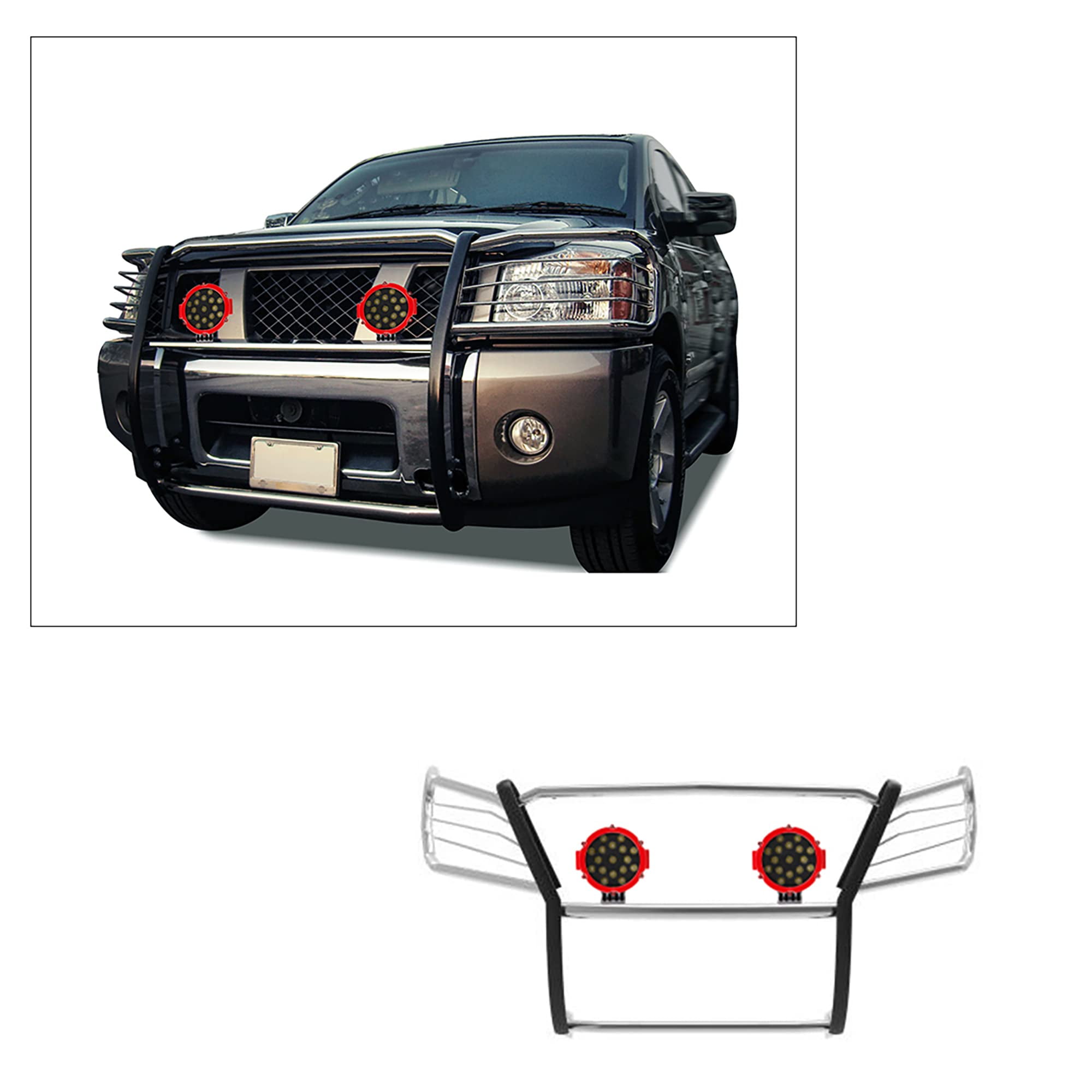 Black Horse Grille brush Bumper Guard Modular Stainless Steel Come With ...