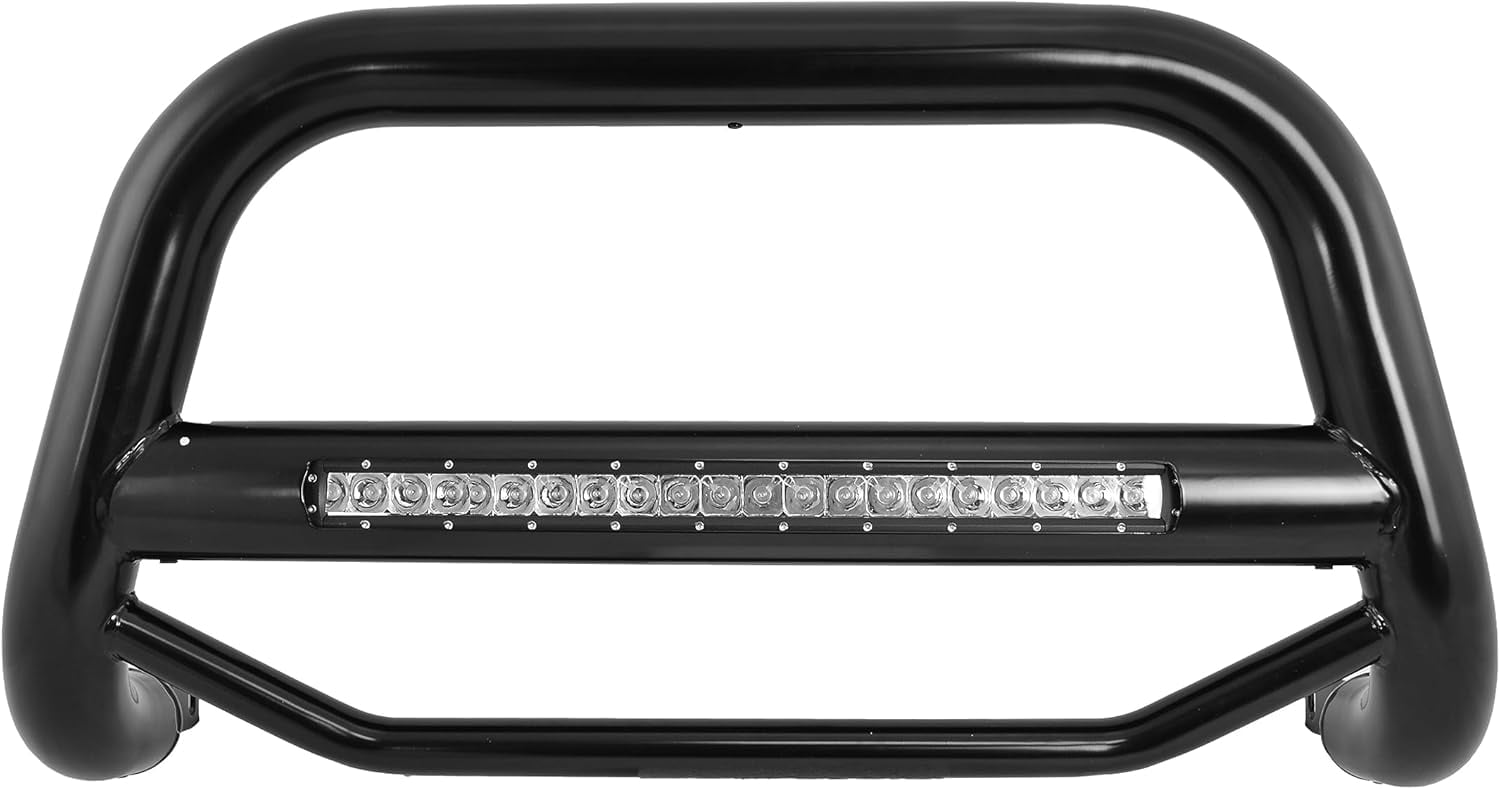 Black Horse MAX Beacon Bull Bar No Skid Plate Black Compatible with ...