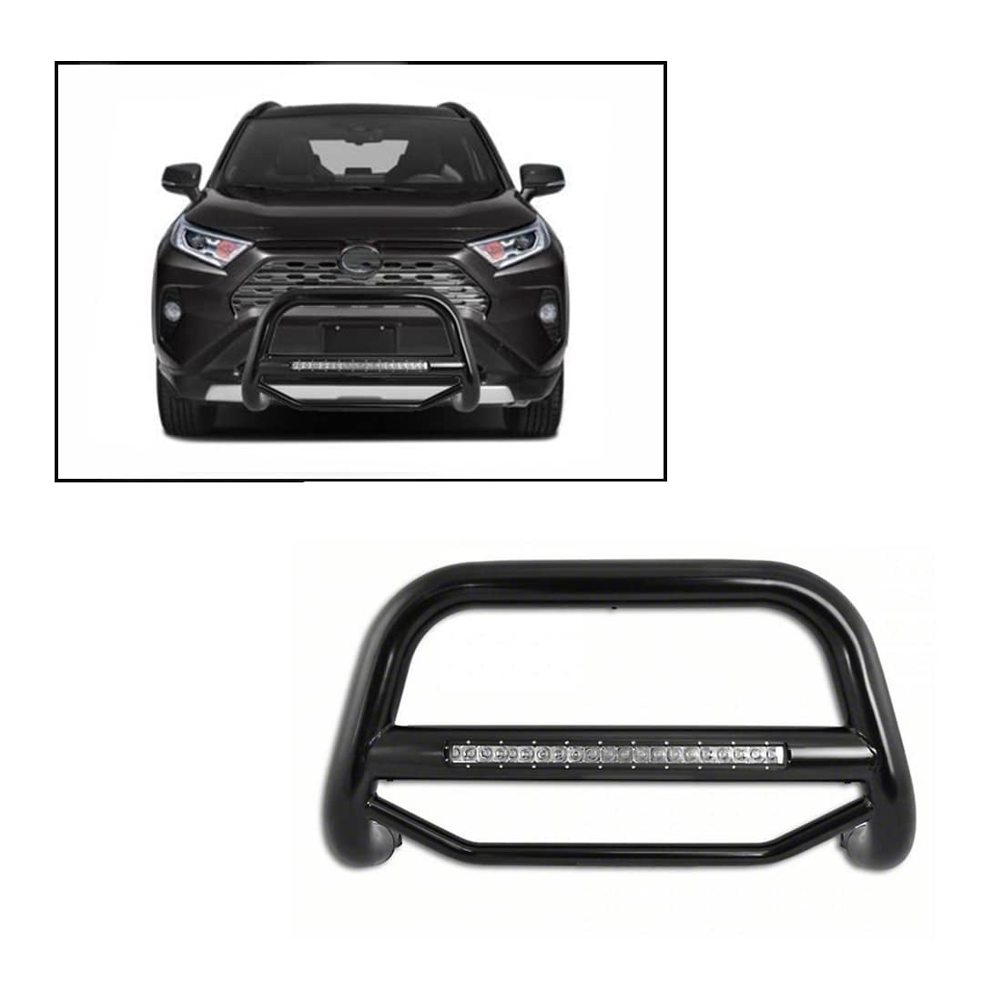 Black Horse MAX Beacon Bull Bar No Skid Plate Black Compatible with ...