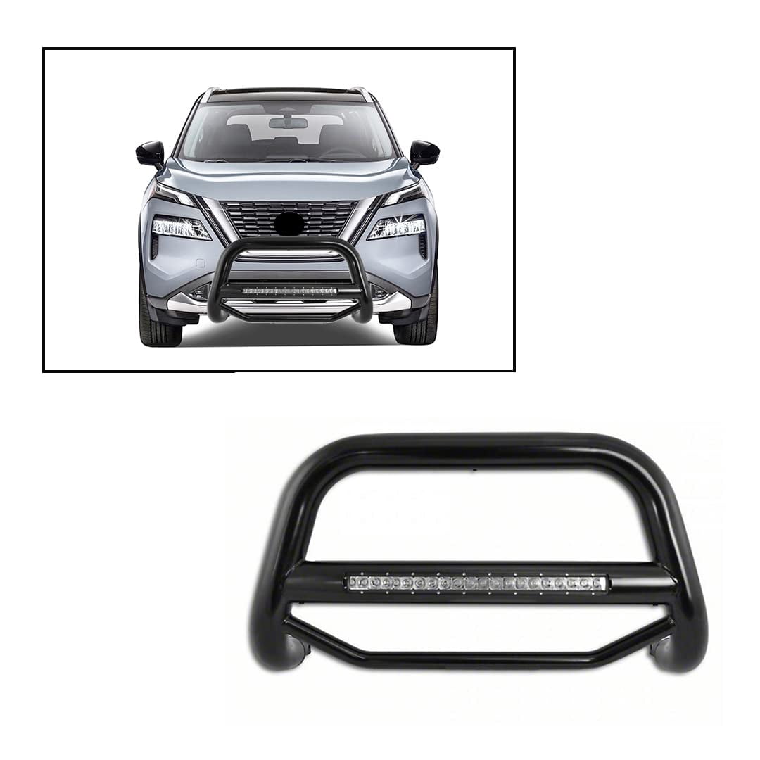 Black Horse MAX Beacon Bull Bar No Skid Plate Black Compatible with ...