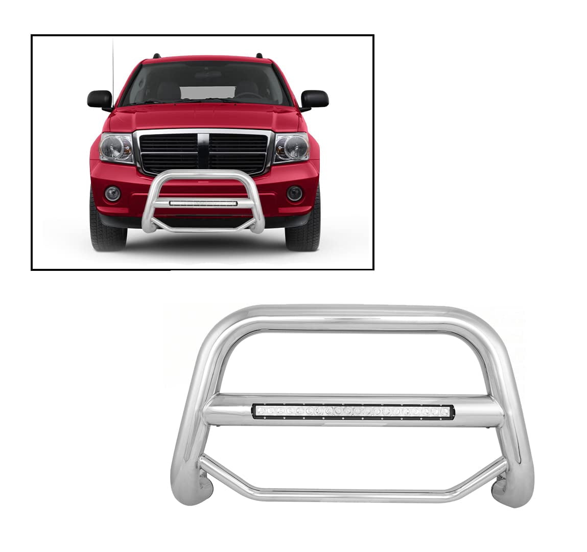 Black Horse MAX Beacon Bull Bar No Skid Plate Stainless Steel ...