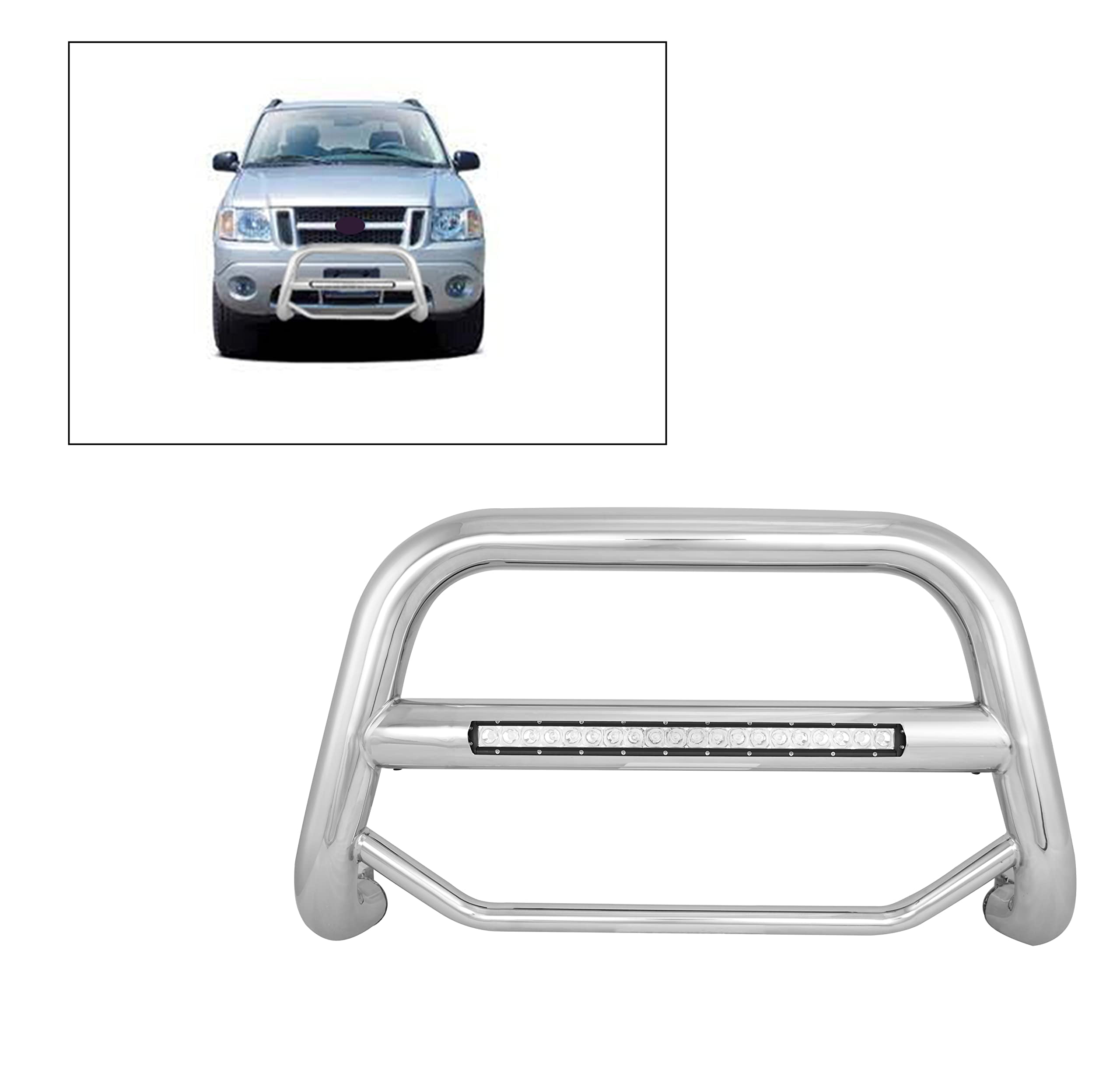 Black Horse MAX Beacon Bull Bar No Skid Plate Stainless Steel ...