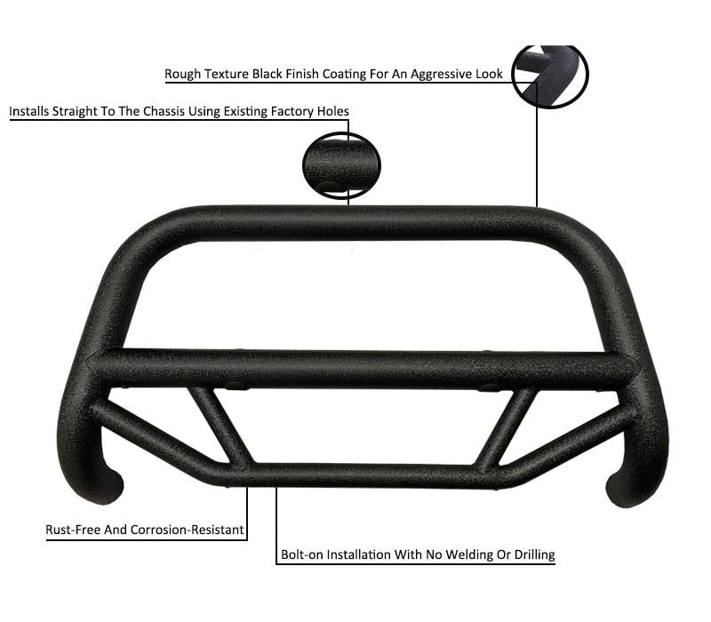 Black Horse Off Road Max T Bull Bar Textured Black Steel Mbt Mf712 ...
