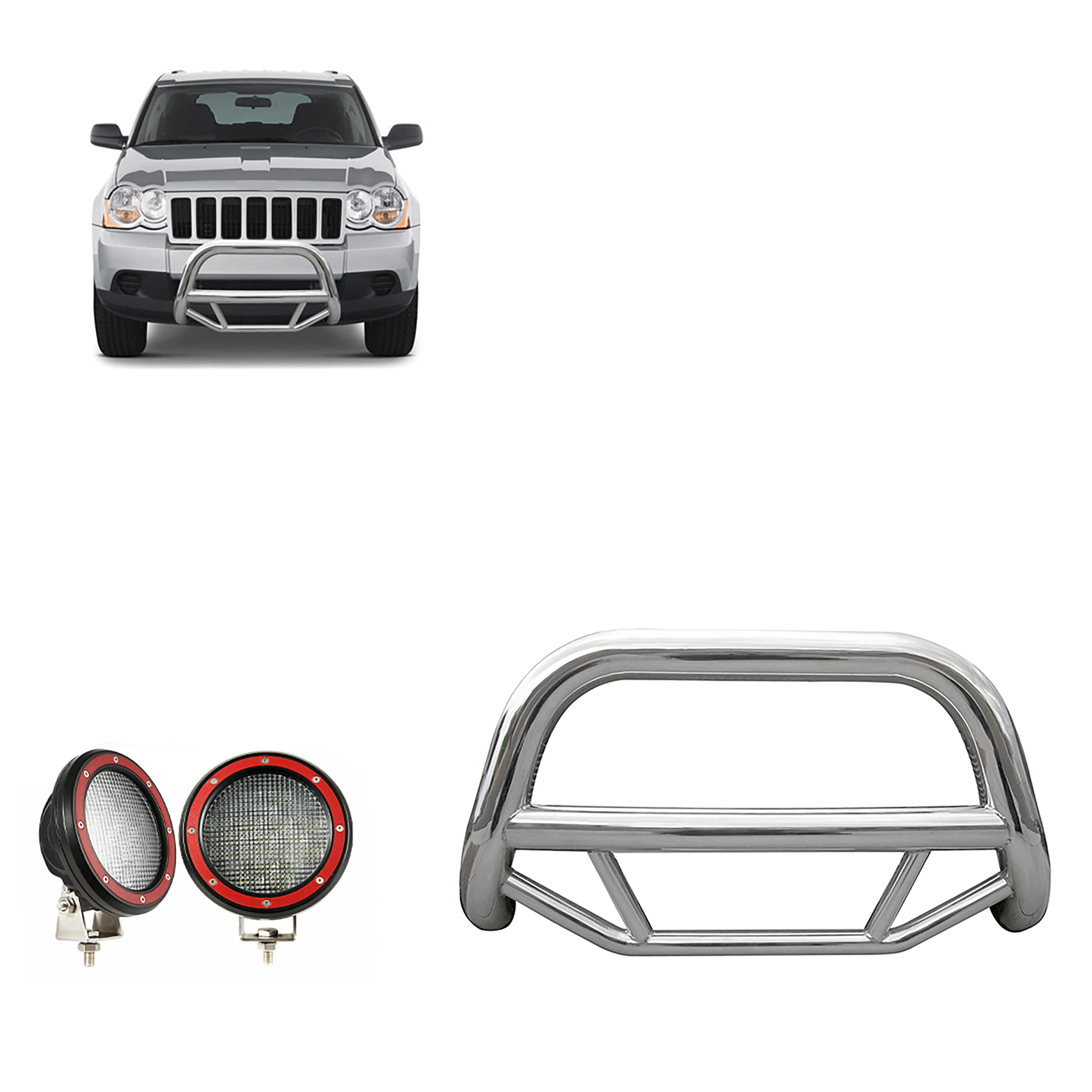 Black Horse Max Bull Bar Kit No skid plate Stainless Steel Compatible ...