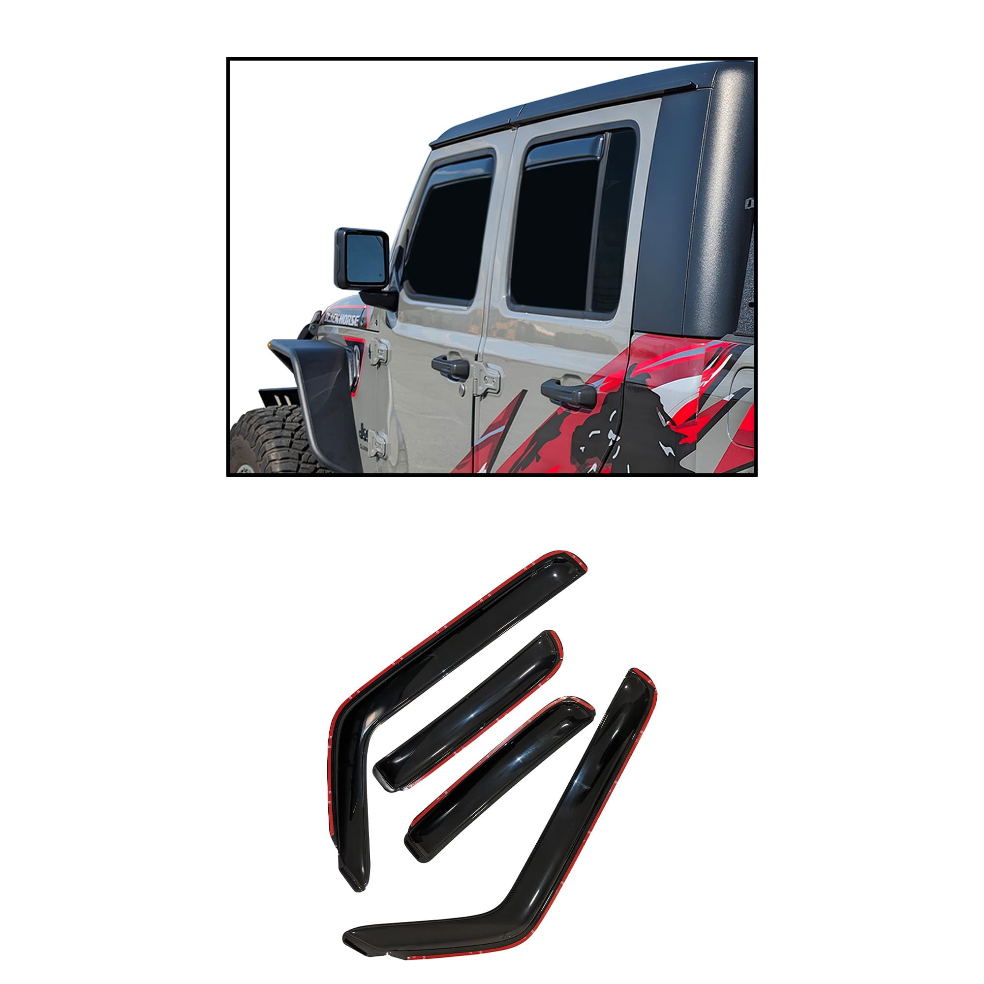 Black Horse Off Road [BHOR] in Channel Rain Guards/Wind Deflectors ...