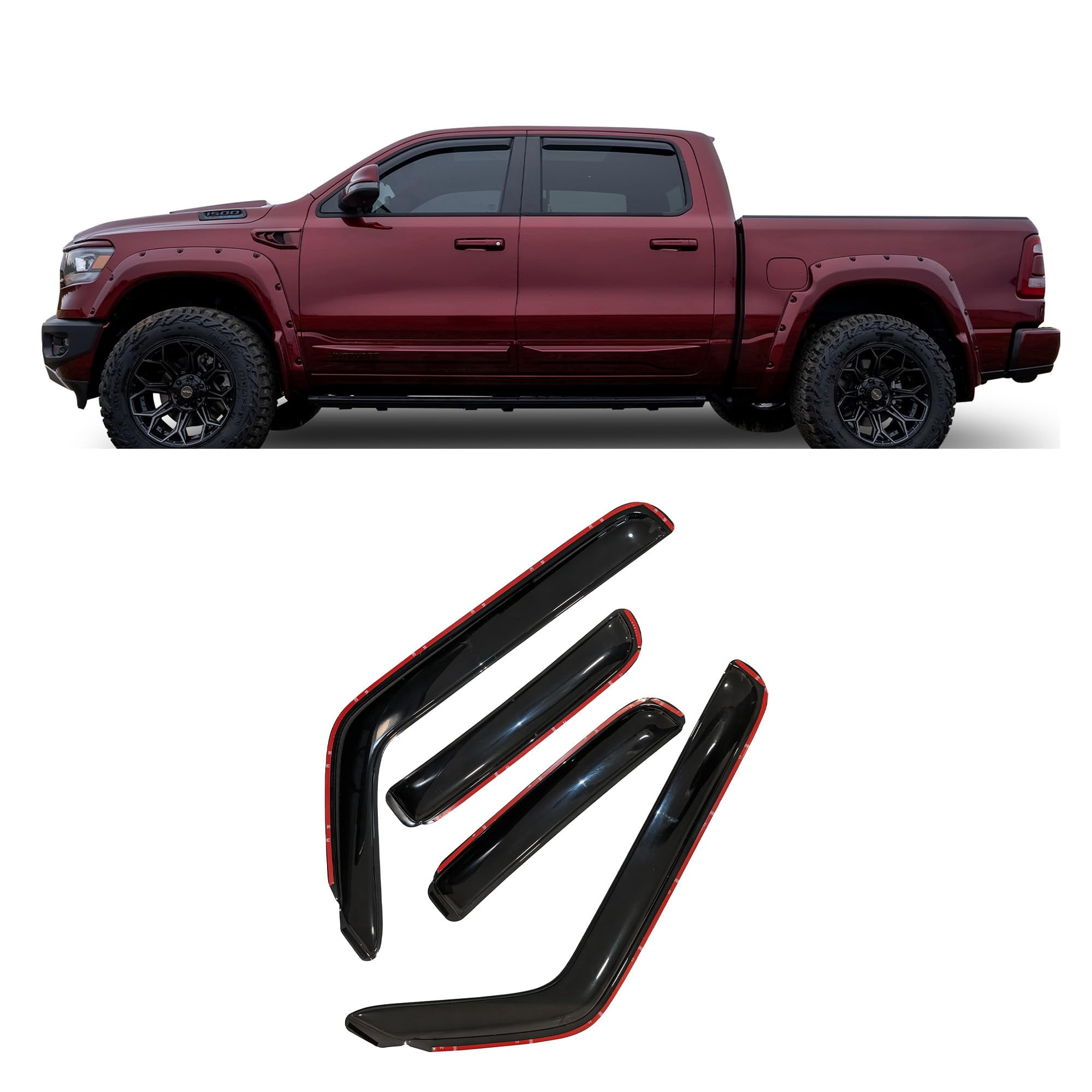 Black Horse Off Road [BHOR] in Channel Rain Guards/Wind Deflectors ...
