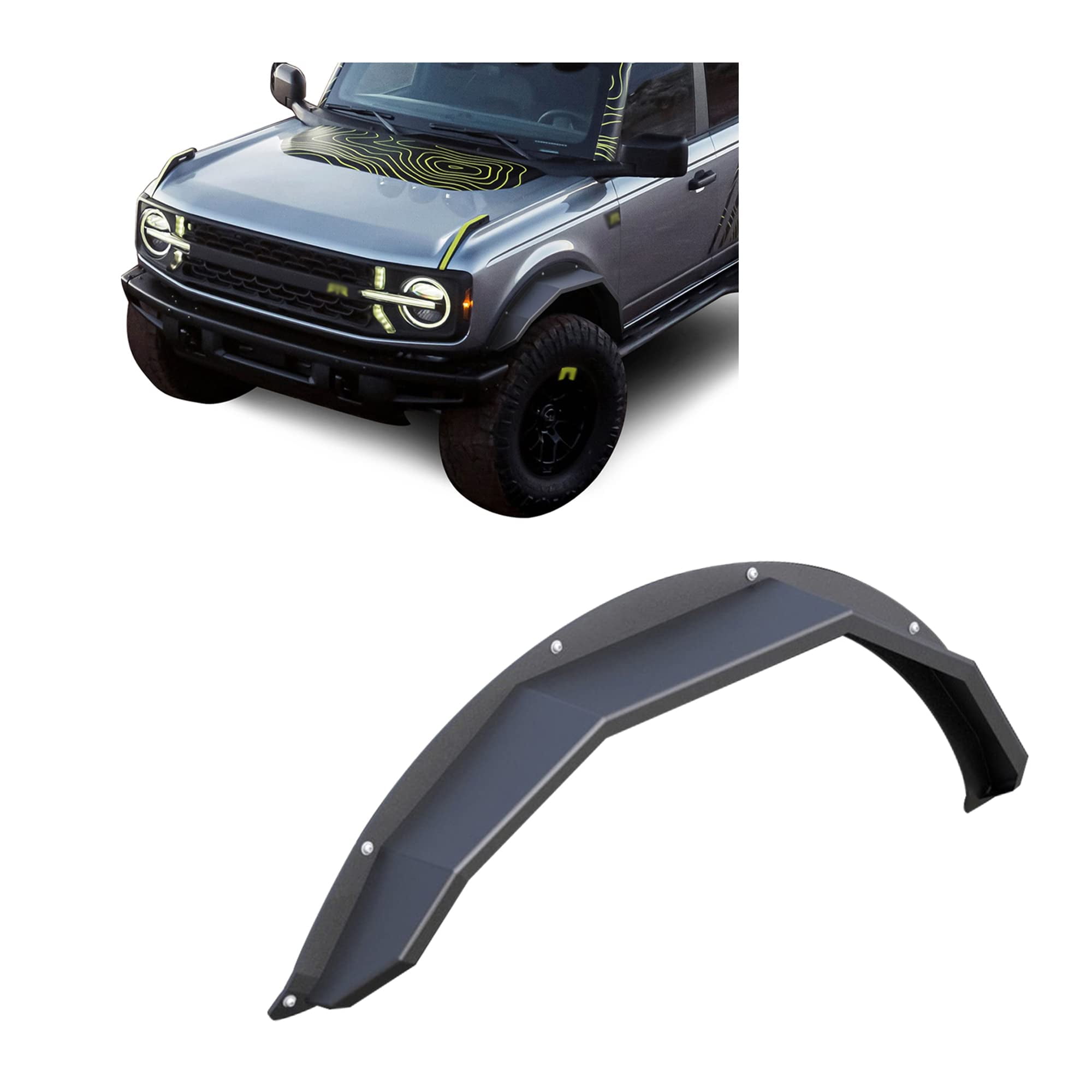 Black Horse Off Road FFFBF21HD Fender Flares for Ford Bronco - Walmart.com