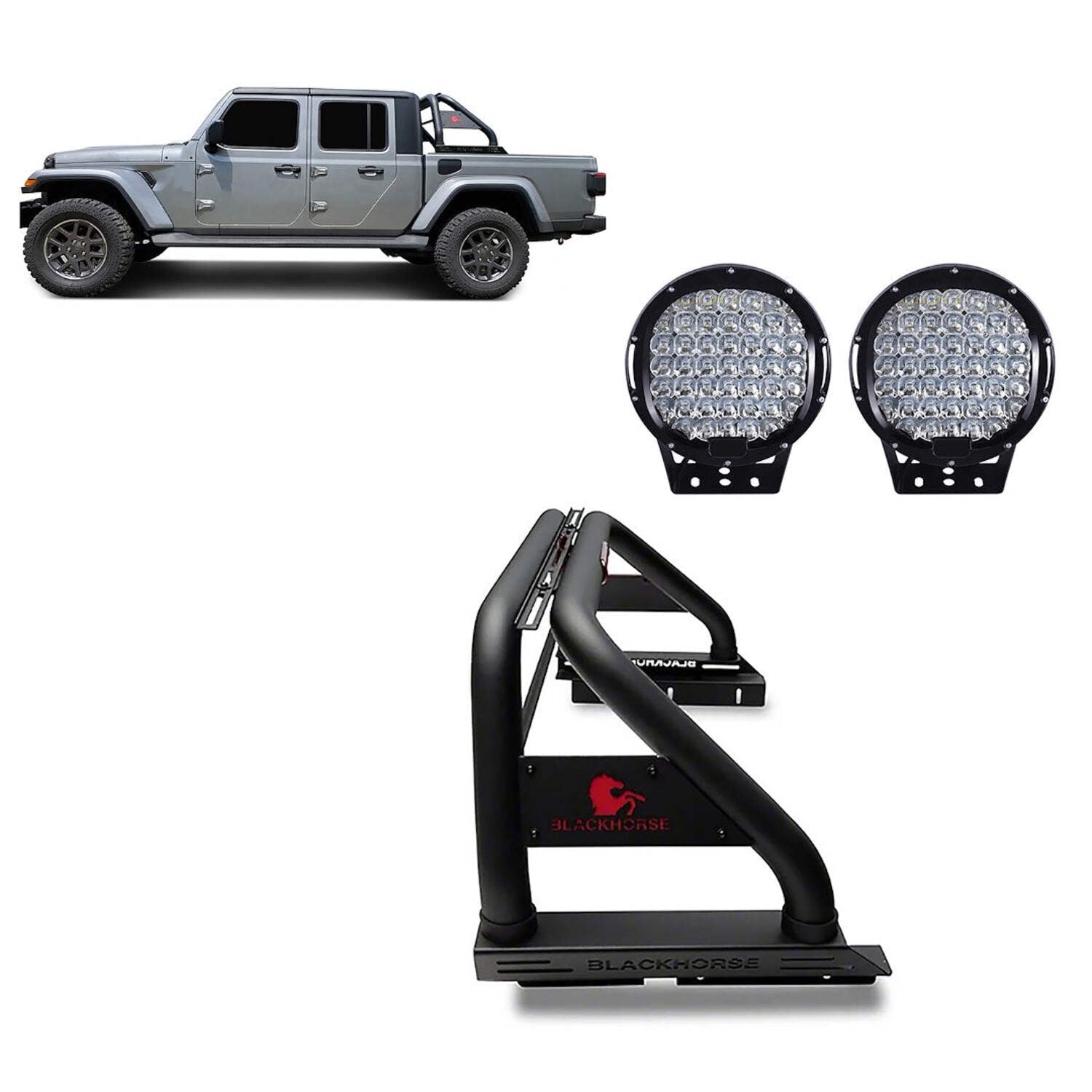 Black Horse Off Road RB09BKPL69B Classic Roll Bar Kit for Jeep ...