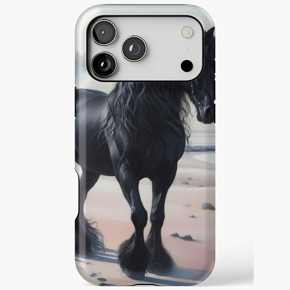 Black Horse On The Beach iPhone Case 17 to 11 Pro Max - Walmart.com