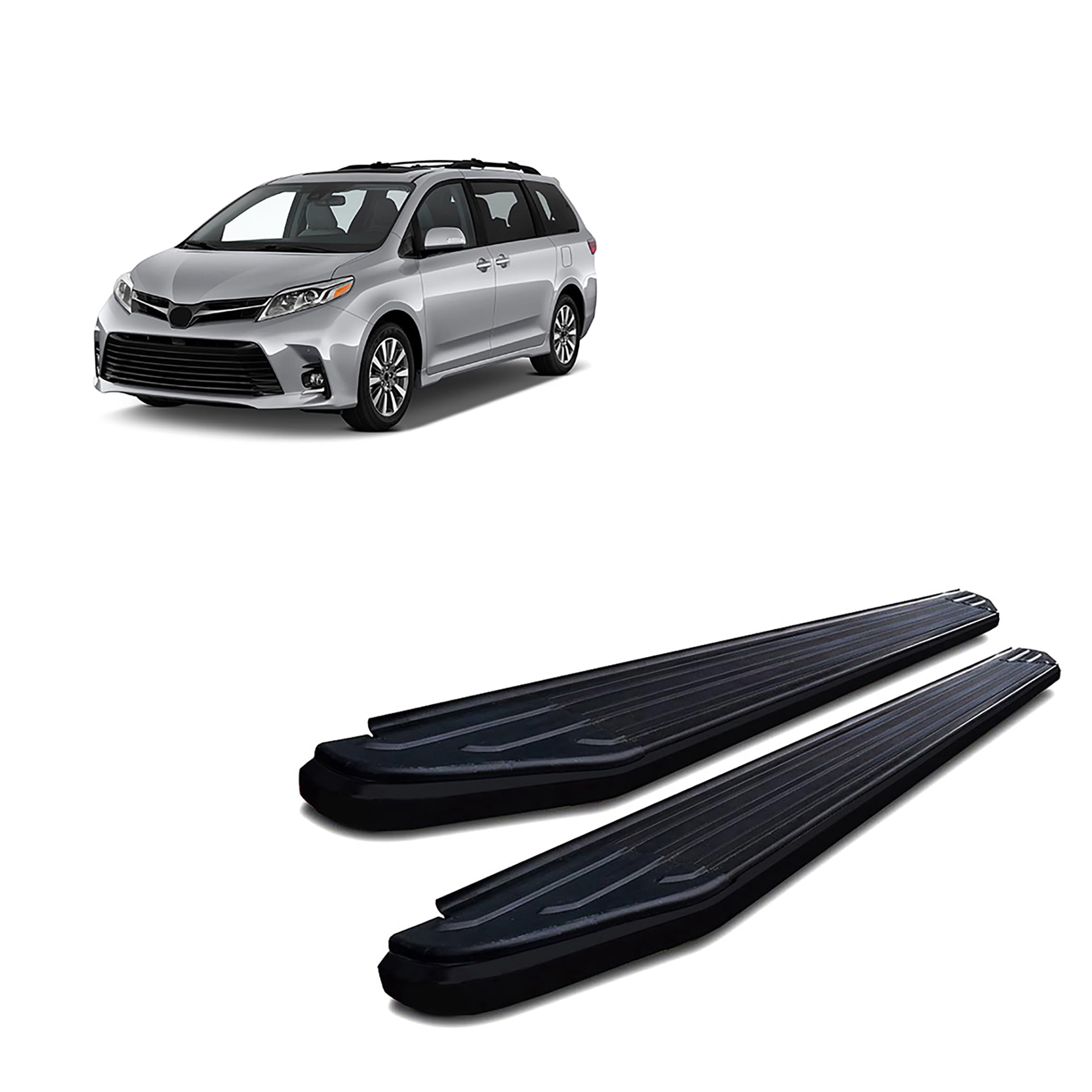 Black Horse Peerless Running Boards Black Compatible with 2011-2017 ...