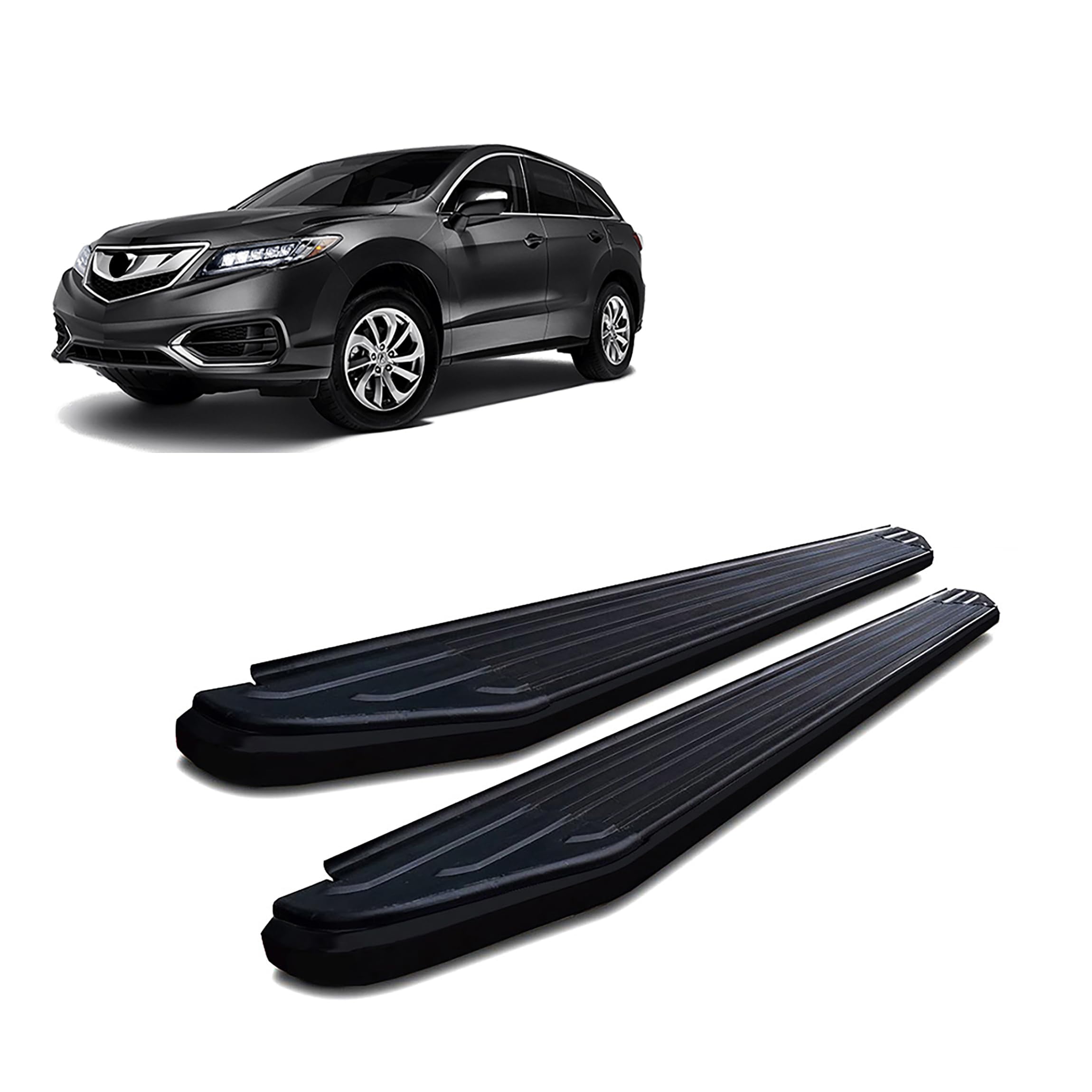 Black Horse Peerless Running Boards Black Compatible with 2016-2017 ...