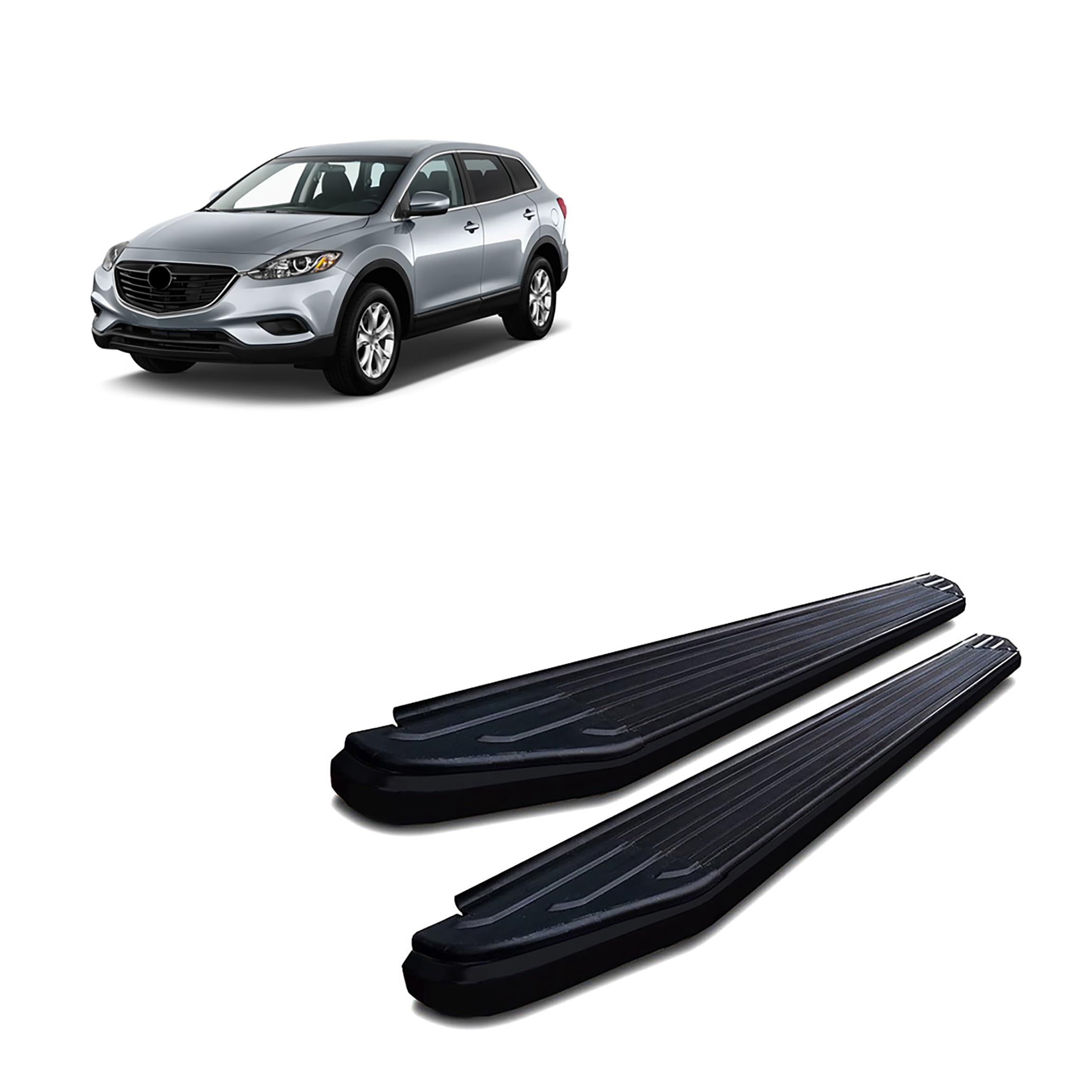 Black Horse Peerless Running Boards Compatible with 2009 to 2015 Mazda ...