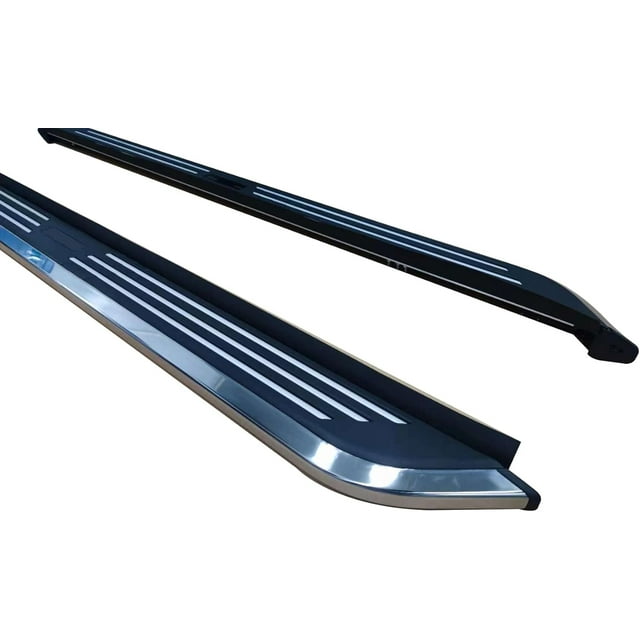 Black Horse Pinnacle Running Boards Black & Silver Compatible with 2023 ...