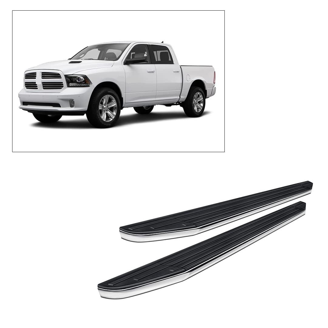 Black Horse Premium Running Boards Black Compatible with 09-10 Dodge ...