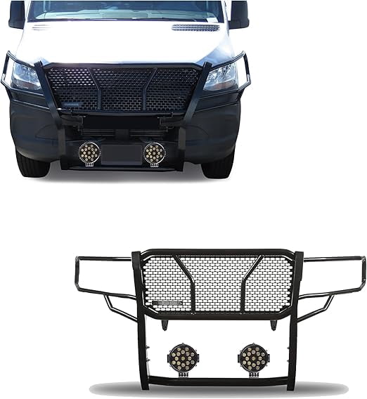 Black Horse RUGGED HD Grille Brush Bumper Guard Modular Black Come With ...