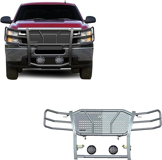 Black Horse RUGGED Heavy Duty Grille Brush Bumper Guard Modular Black ...