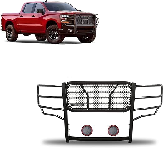 Black Horse RUGGED Heavy Duty Grille Brush Bumper Guard Modular Black ...