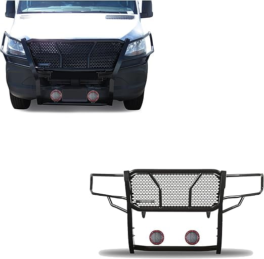 Black Horse RUGGED Heavy Duty Grille Brush Bumper Guard Modular Black ...