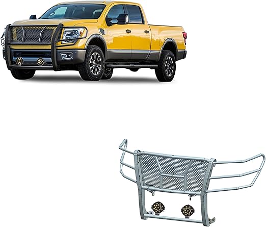 Black Horse RUGGED Heavy Duty Grille Brush Bumper Guard Modular Black ...